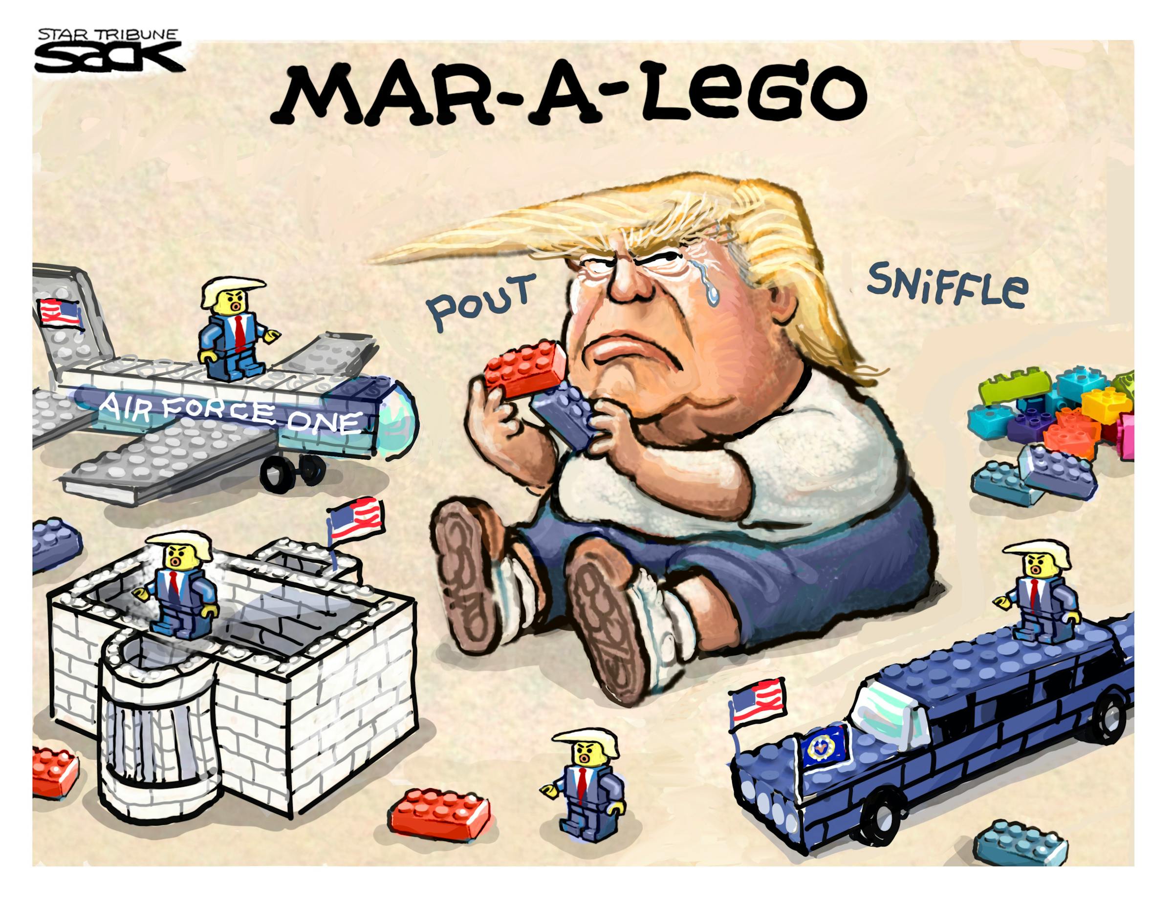 Sack cartoon: Mar-a-lego