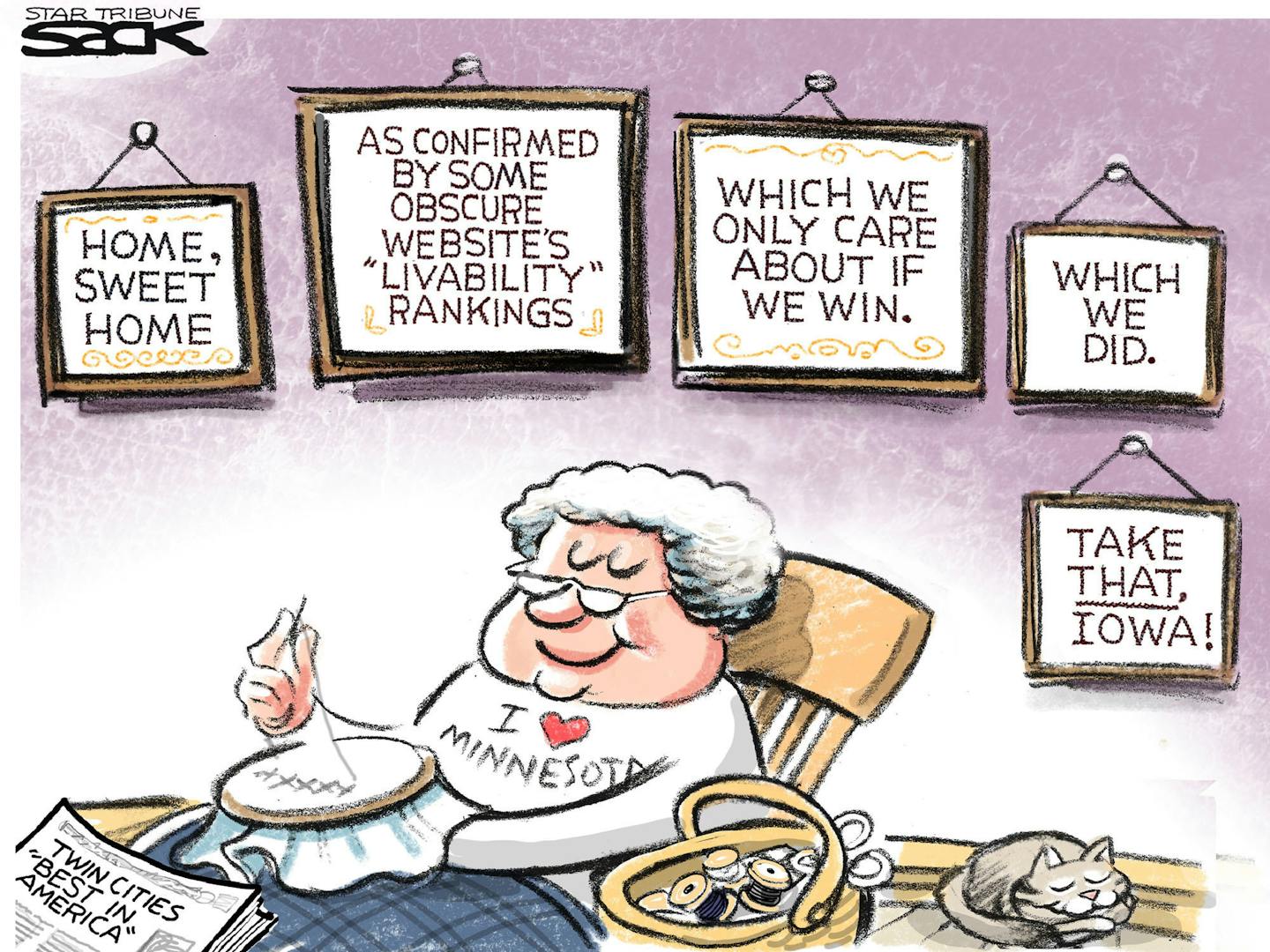 Sack cartoon: We're No. 1