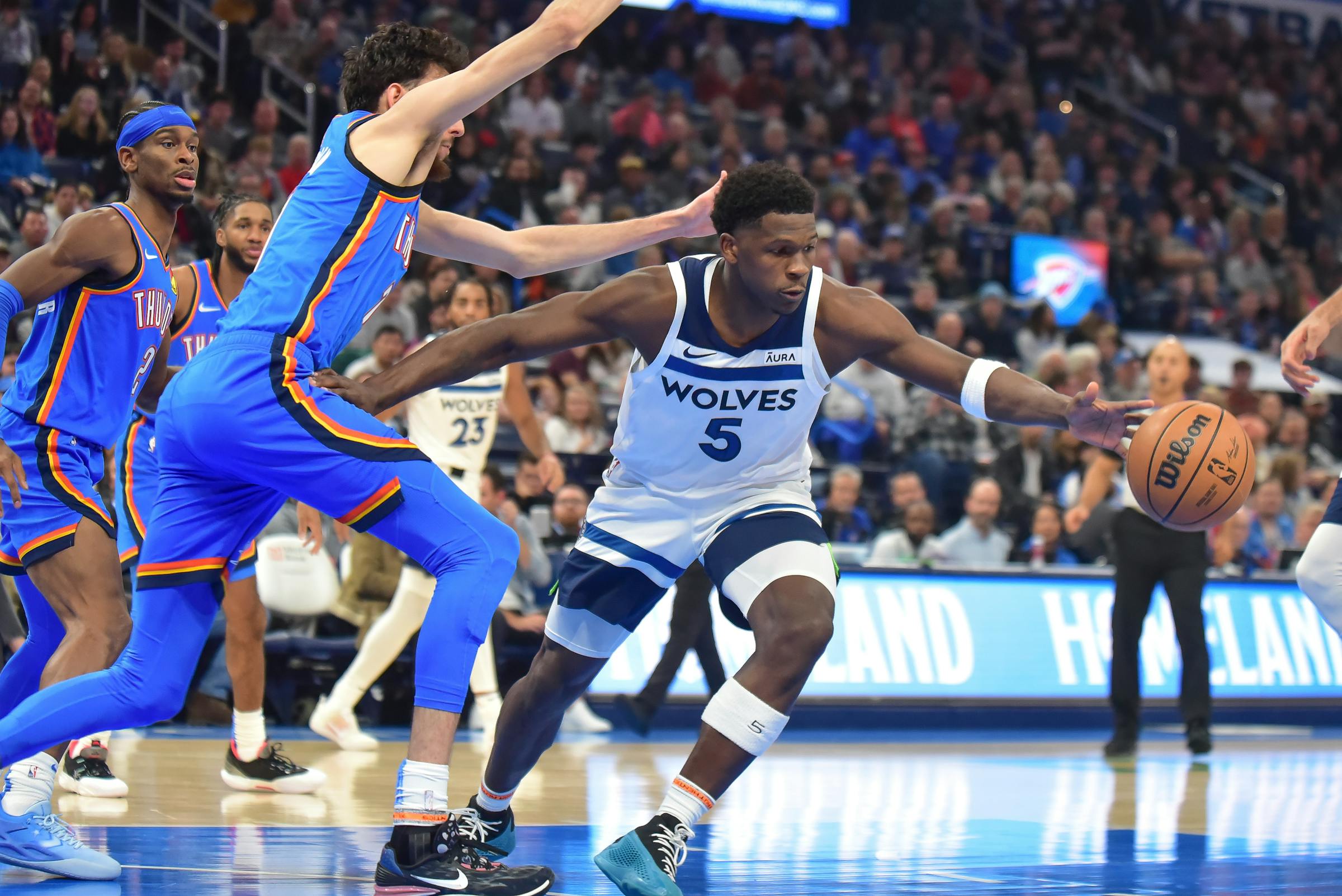 Thunder storm through Timberwolves defense for 129-106 victory