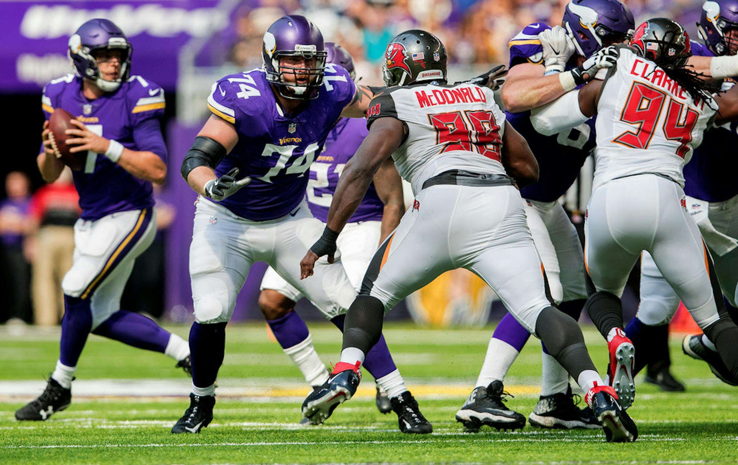 Mike Remmers returns to practice, Andrew Sendejo held out ahead of ...