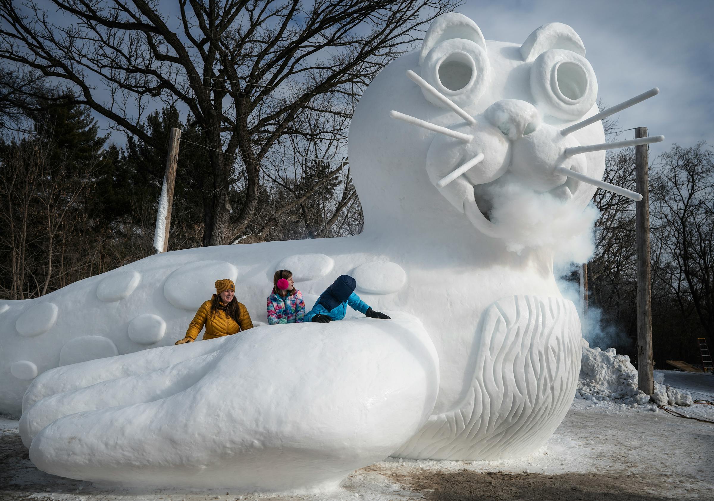 Meet Sparky: The Bartz Brothers’ newest snow sculpture