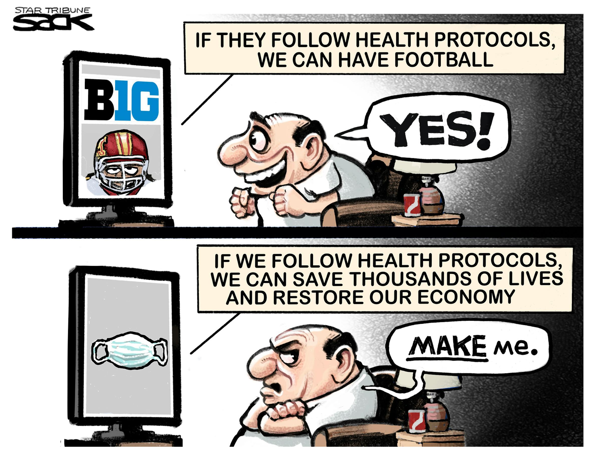 Sack cartoon: If we follow health protocols ...