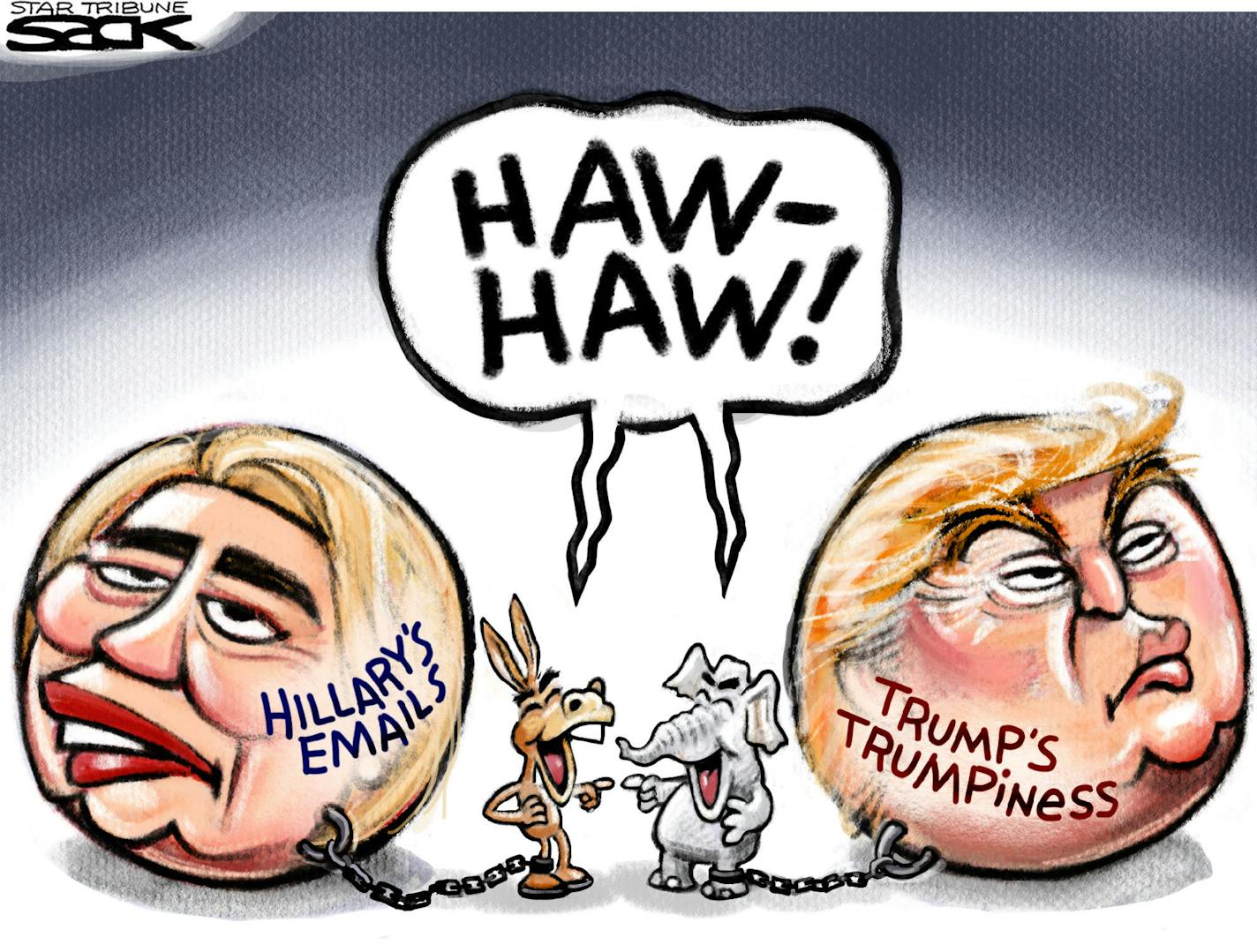 Sack cartoon: Party afflictions