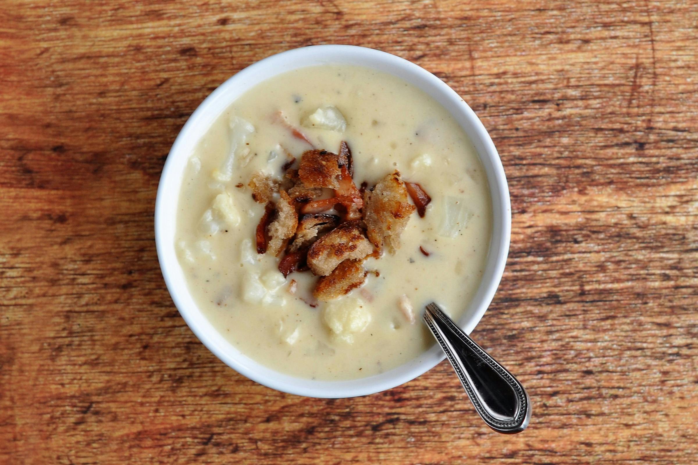 Cauliflower chowder recipe with cheese and bacon proves it's always ...