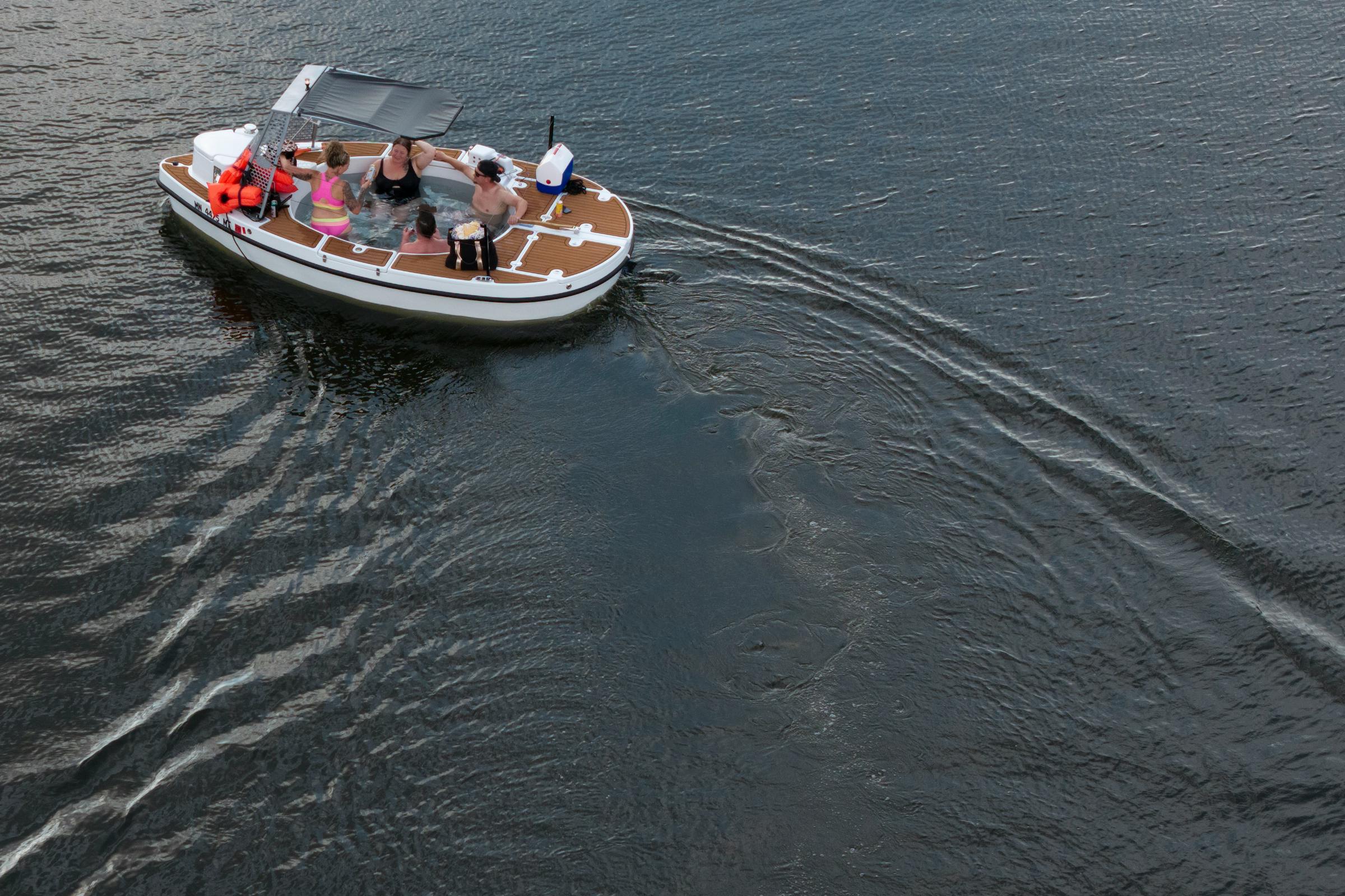 Minnesota Hot Tub Boats launches on Mississippi River