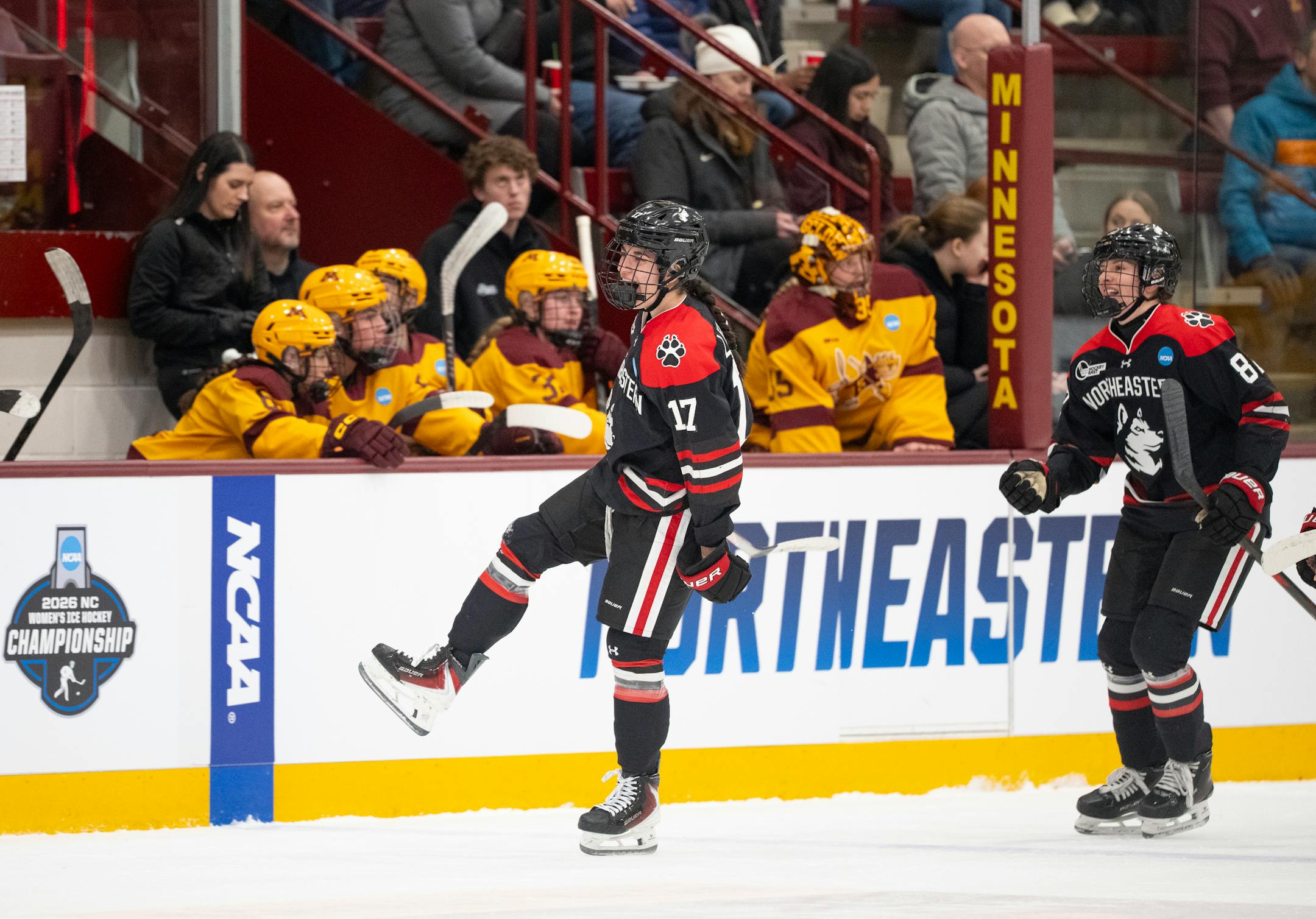 Minnesota Gophers lose to Northeastern Huskies 4-2 in NCAA women's ...