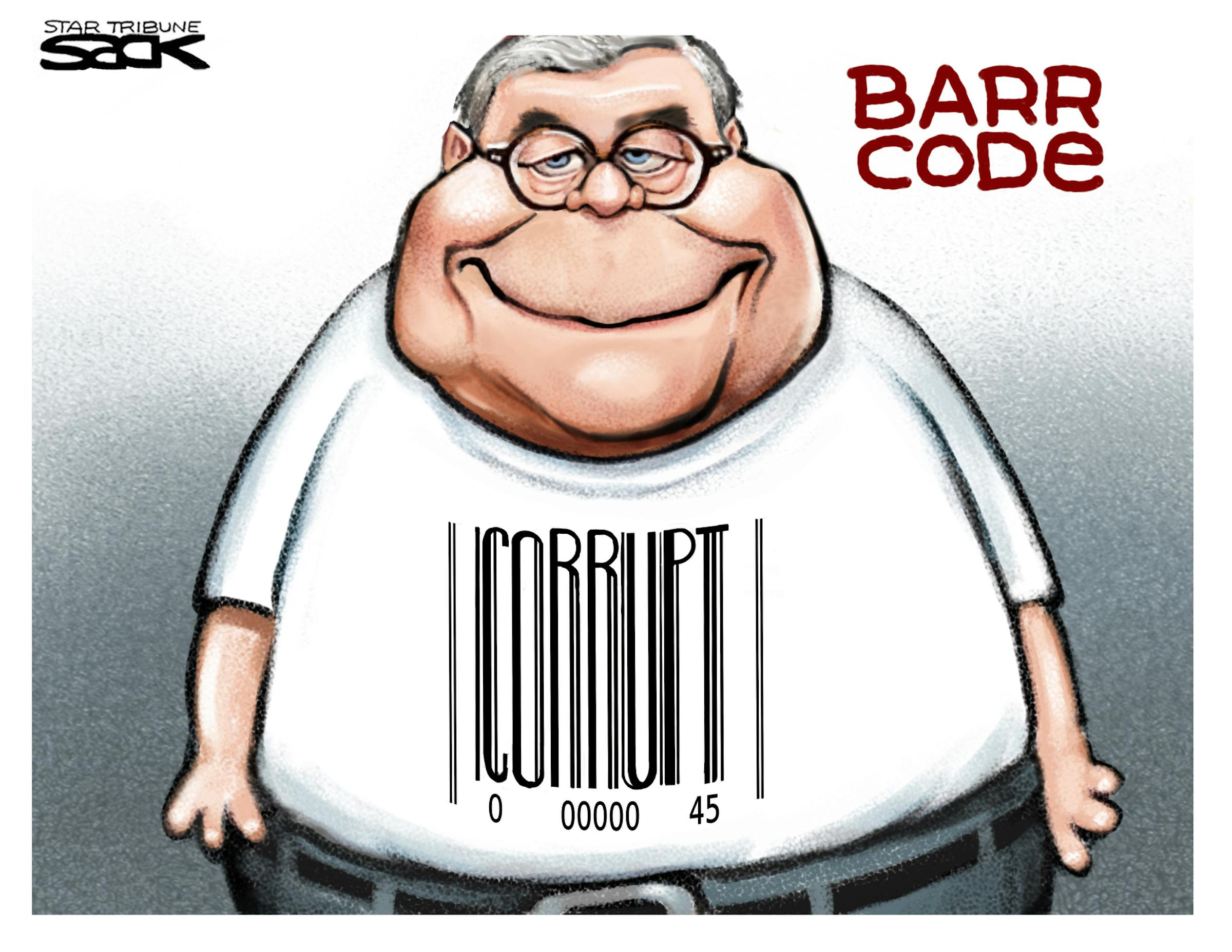 Sack cartoon: Barr code