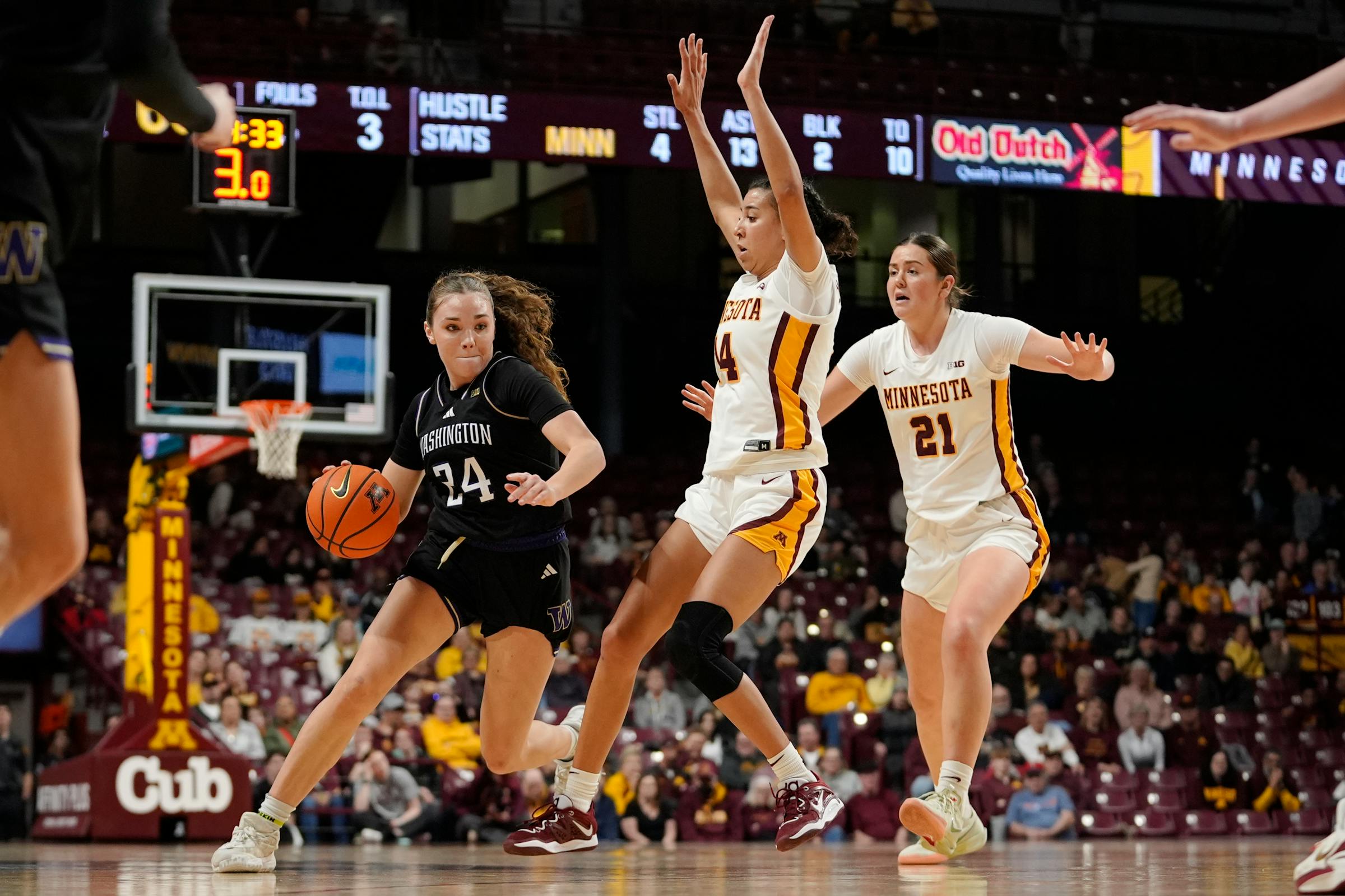 Gophers women’s basketball team succumbs to hot-shooting Washington
