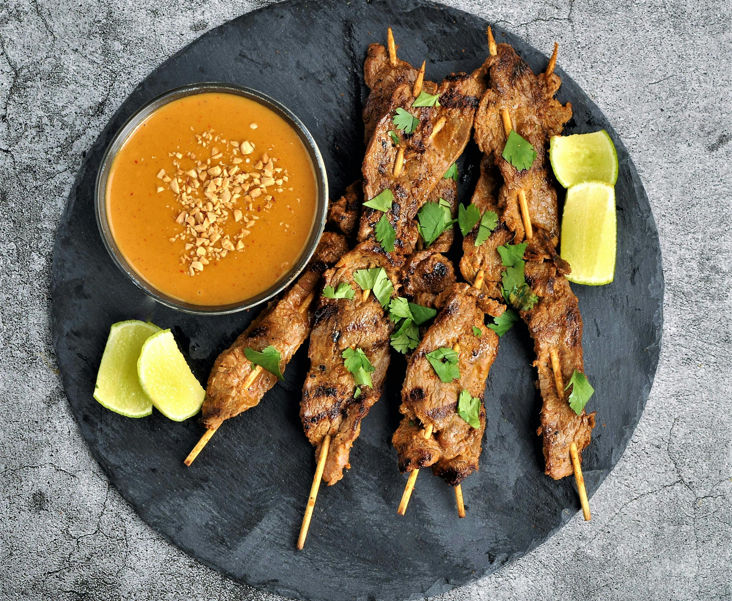 Recipe for red curry satay with peanut sauce harnesses the flavors of ...