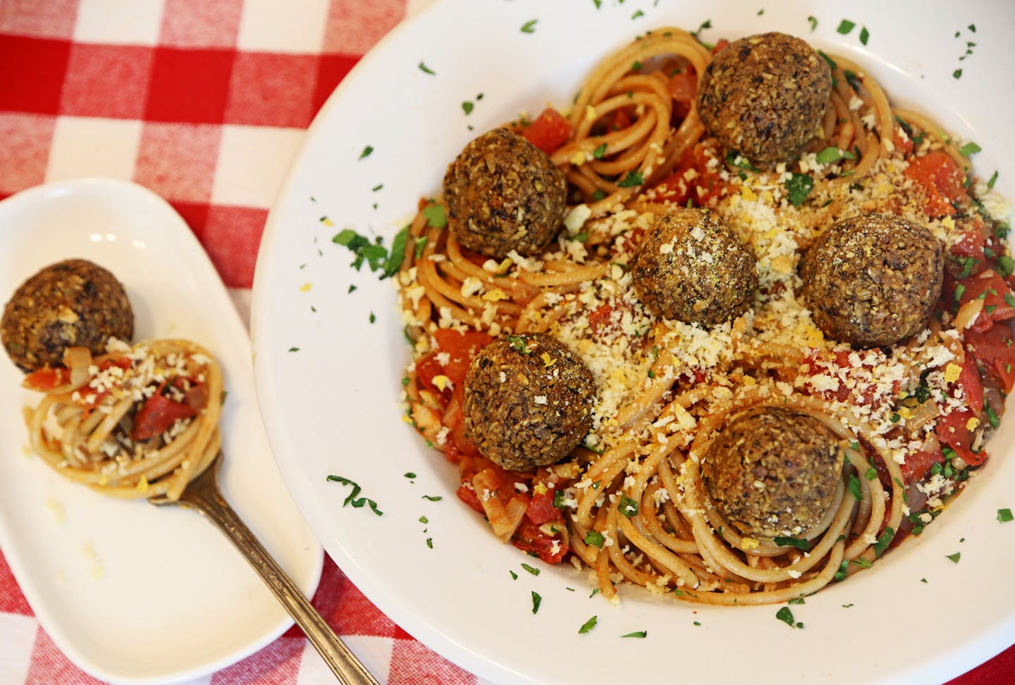 A twist on the classic spaghetti and meatballs