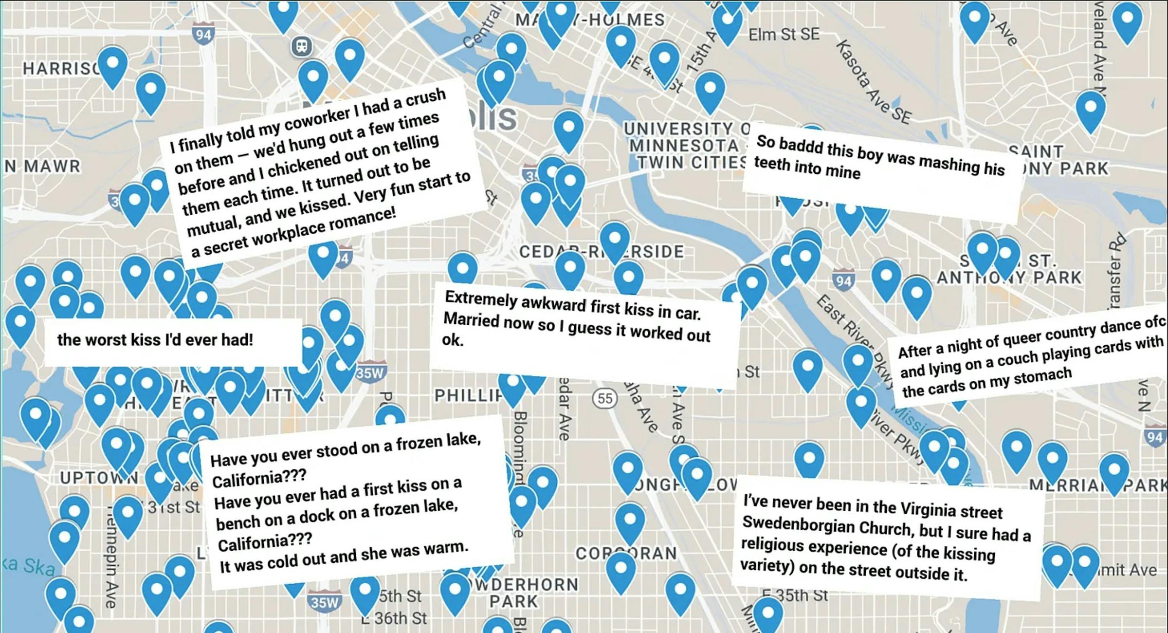 Twin Cities First Kiss Map seeks story submissions