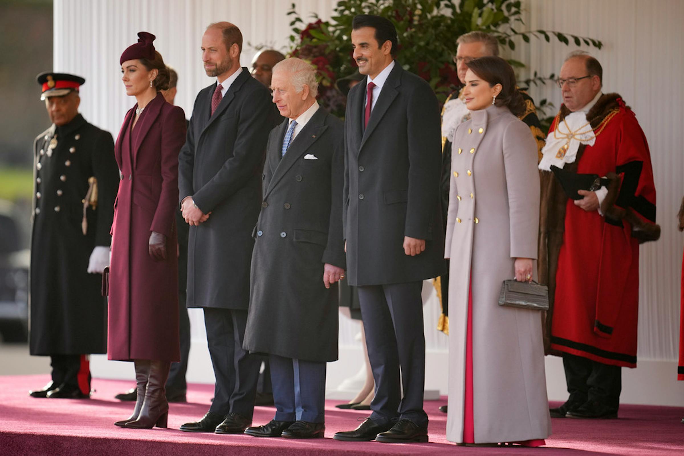 Princess of Wales joins royals as Qatari state visit to the UK starts