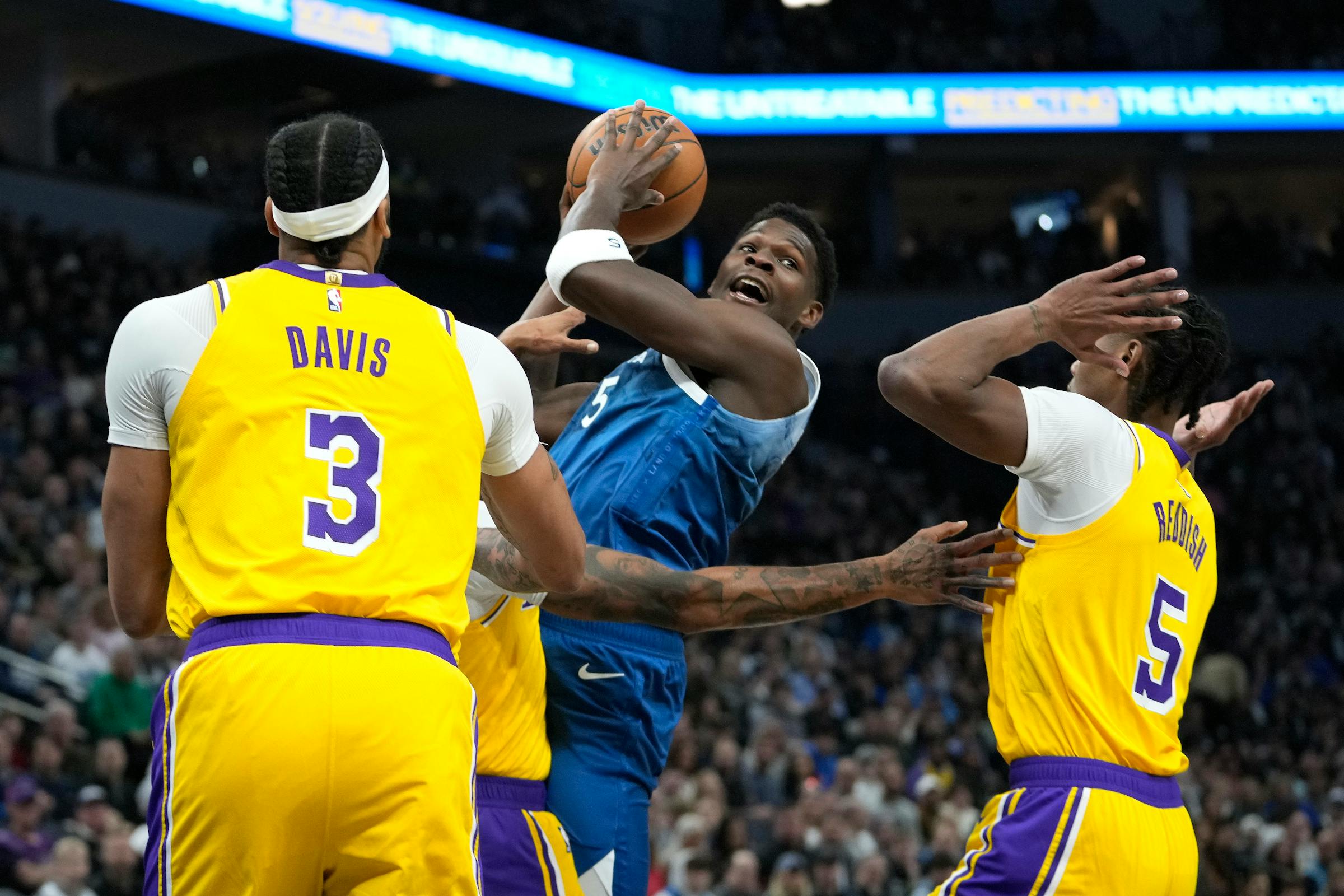 Anthony Edwards, Timberwolves persevere to topple LeBron-less Lakers ...