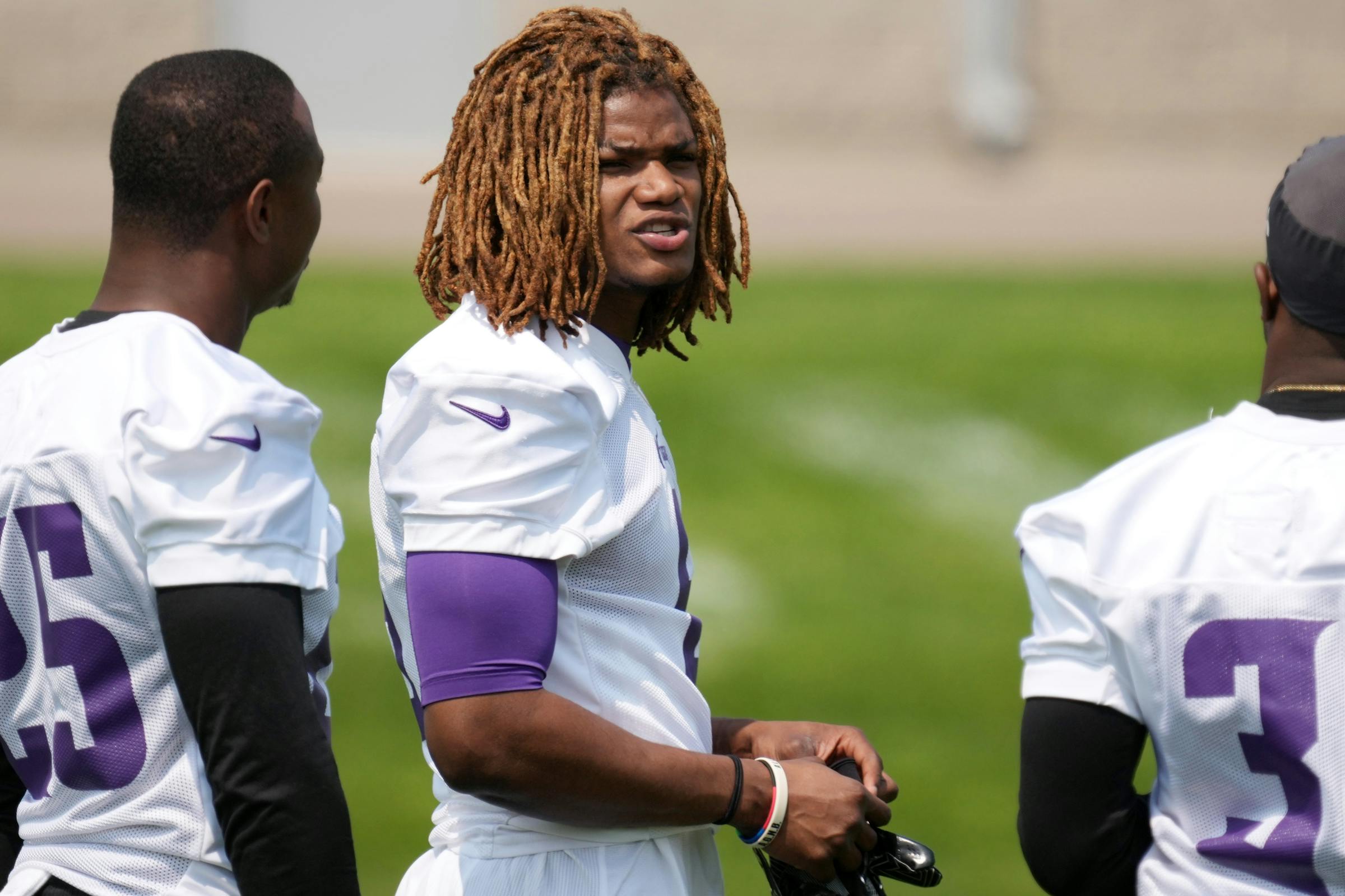 Lewis Cine practicing with the Vikings without limitations after ...