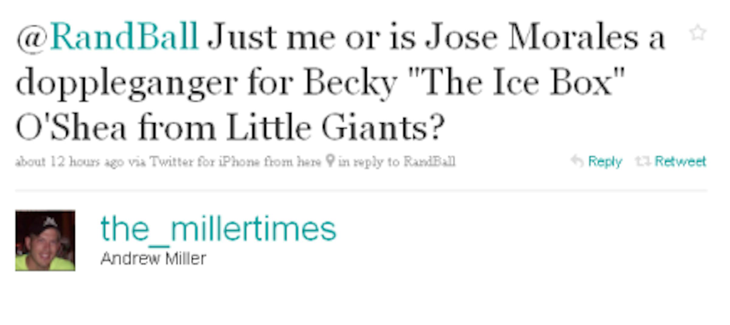 Tweet question: Does Jose Morales look like Becky "Icebox" O'Shea from ...
