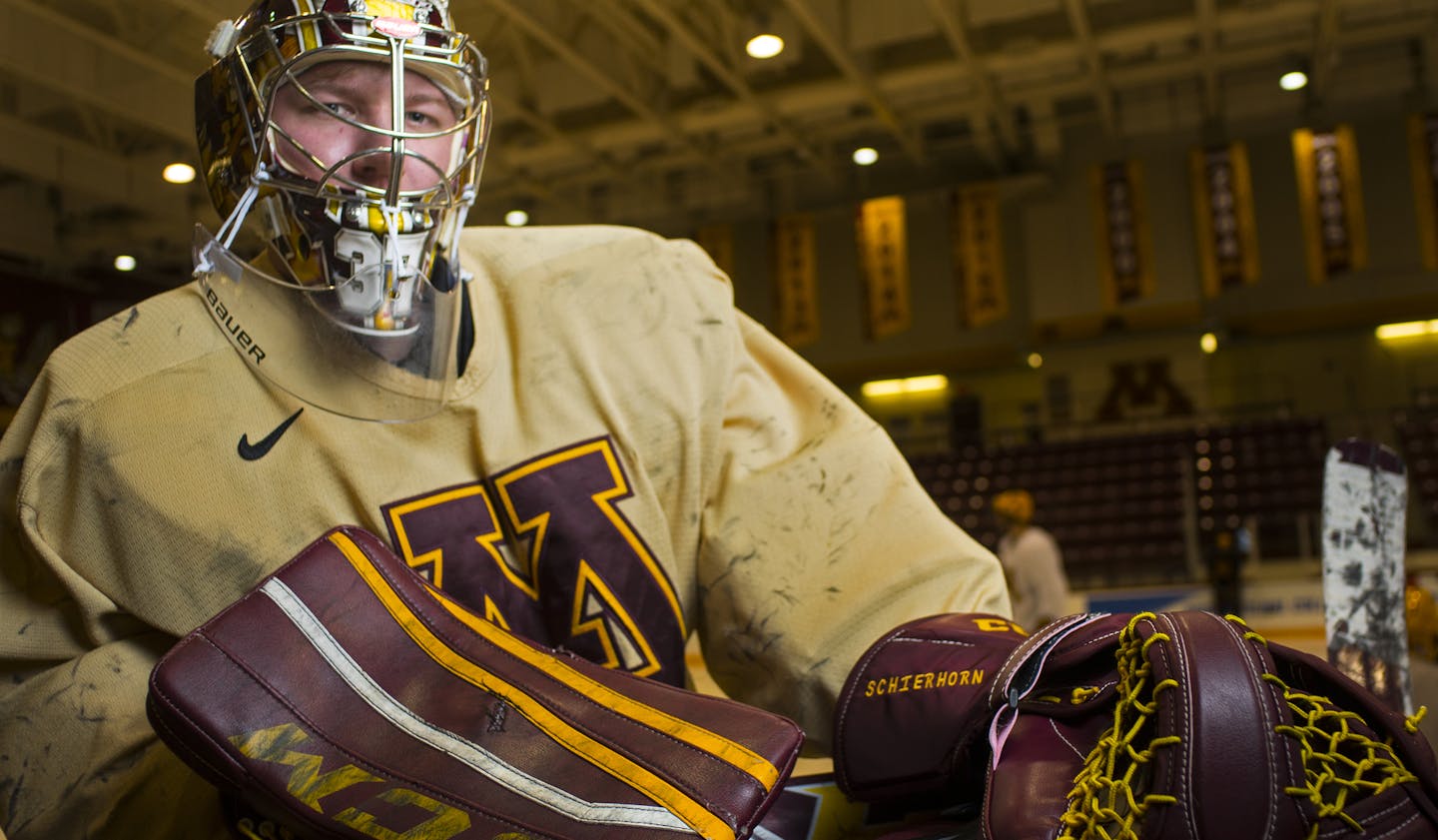 Gophers' goalie Eric Schierhorn, a savvy veteran hidden behind freshman ...