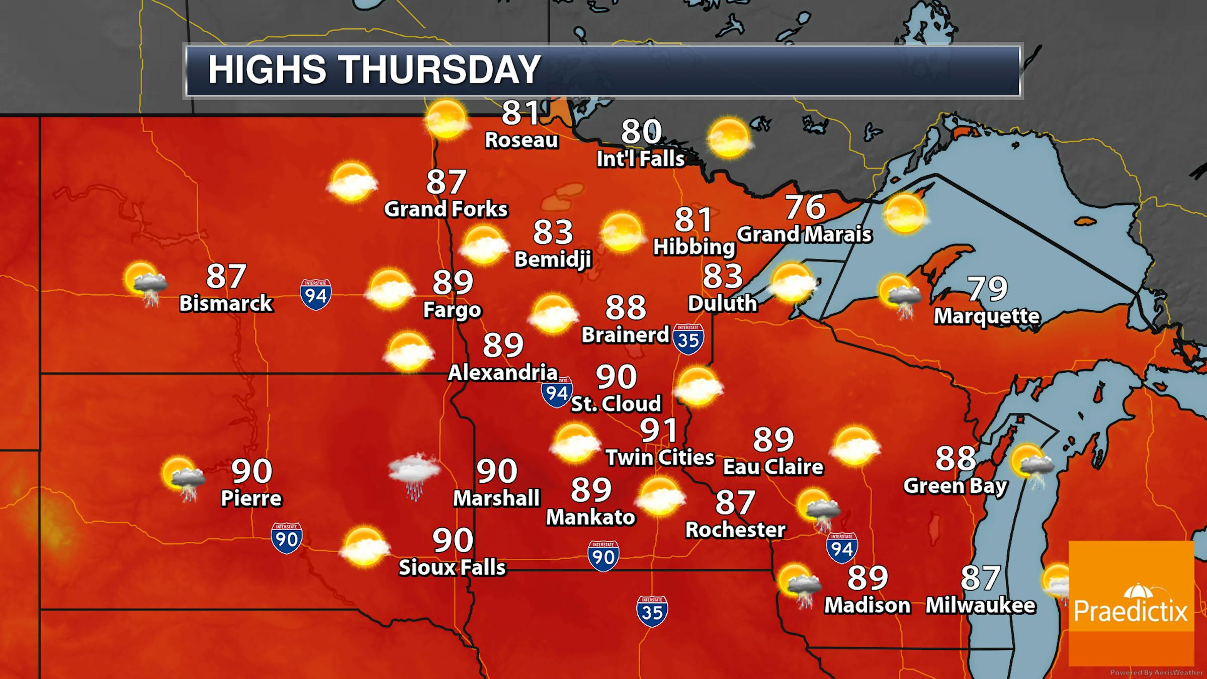 Another Hot & Humid Day Thursday - A Rainy Sunday Expected