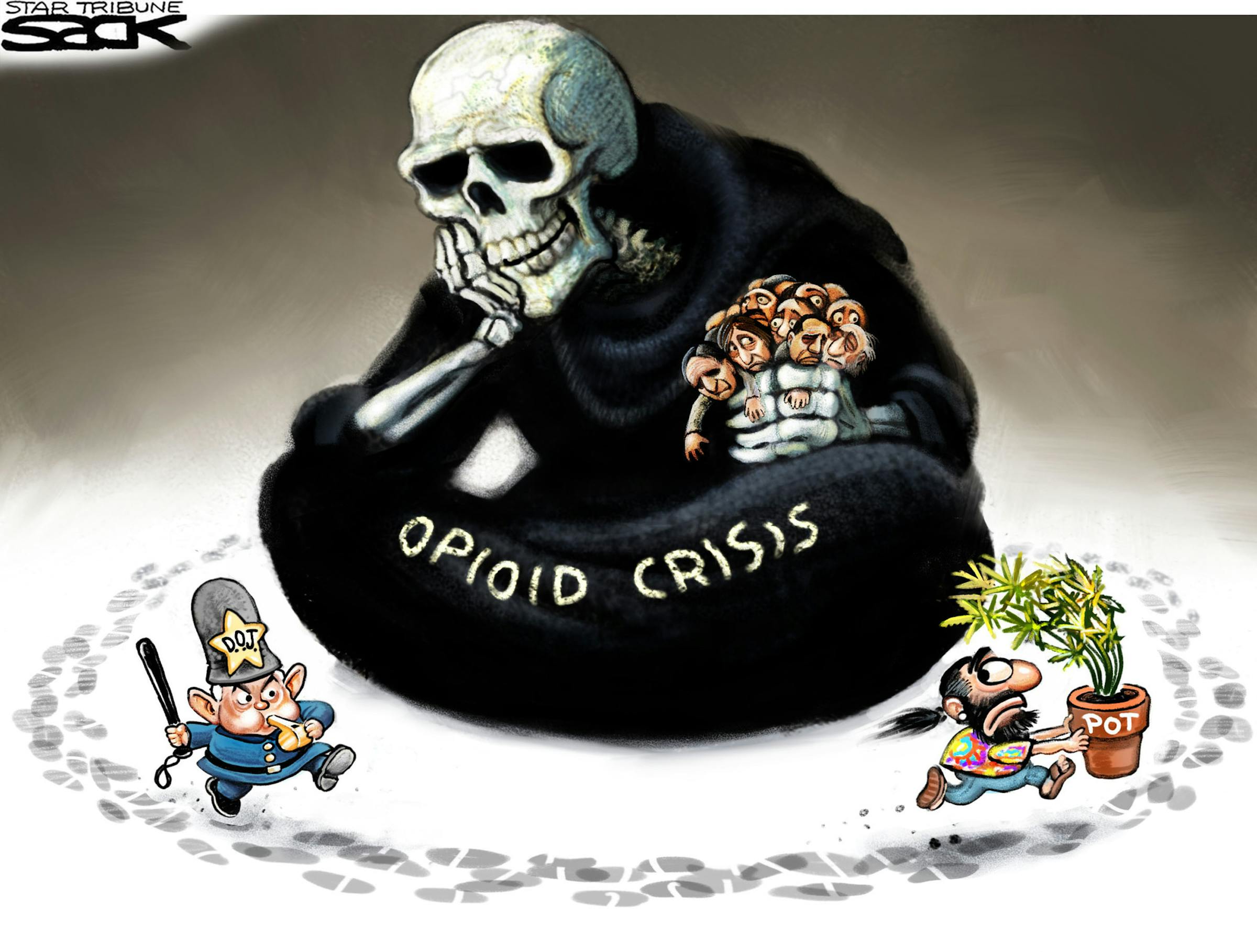 Sack cartoon: Drugs