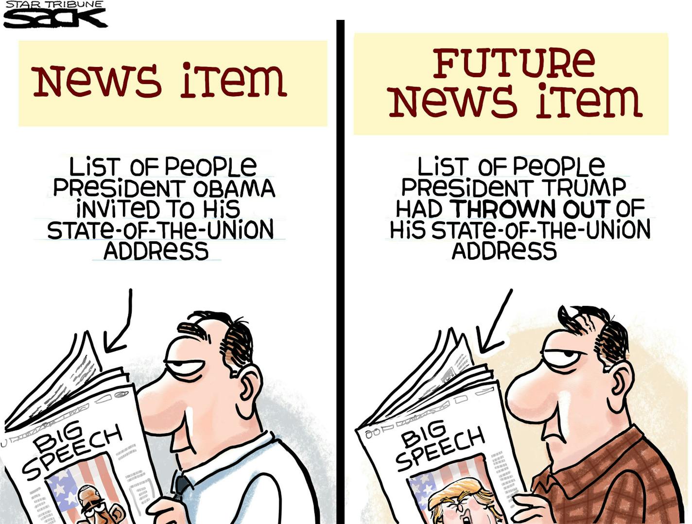 Sack cartoon: State of the Union address