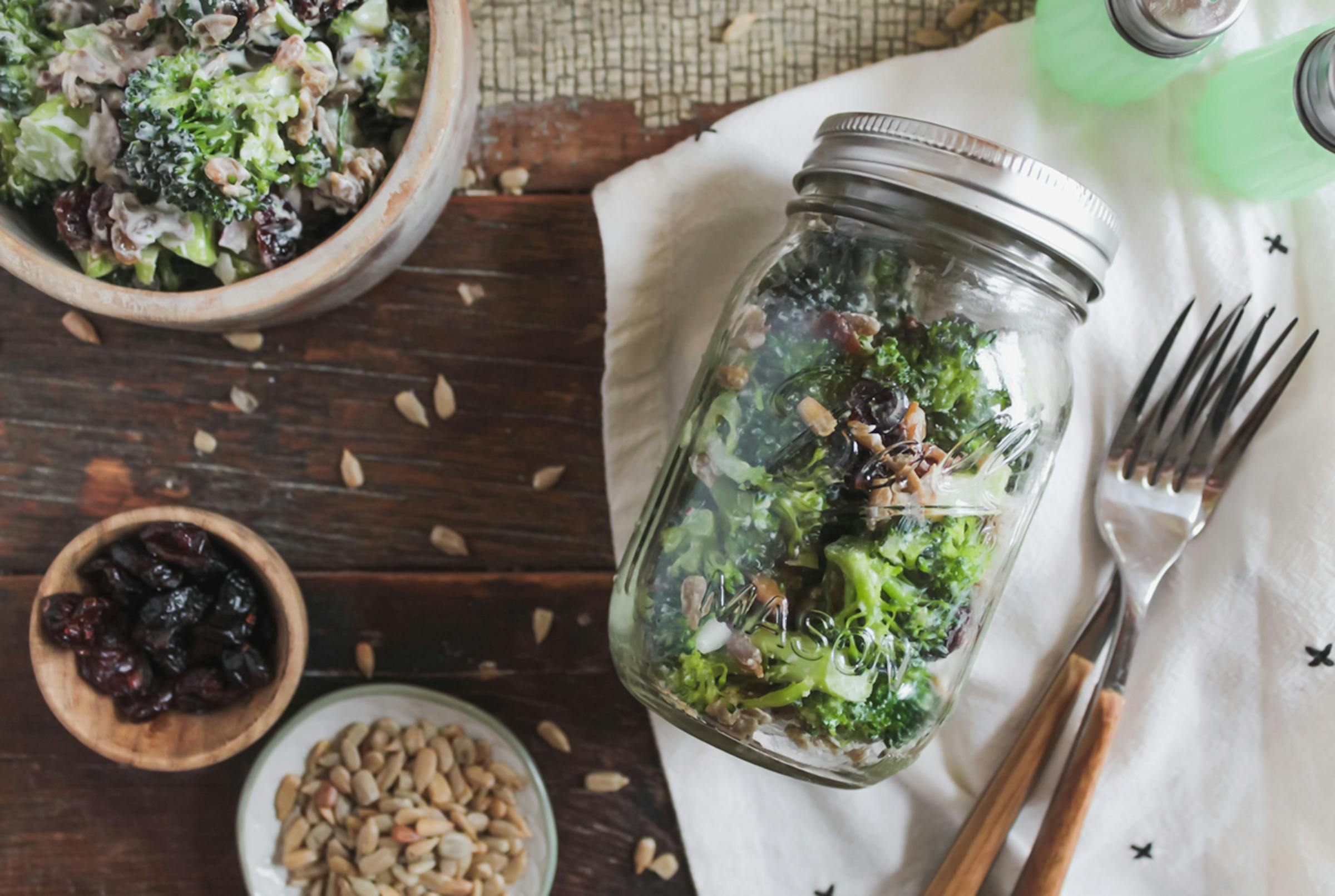 A lighter recipe for broccoli salad, a popular potluck staple
