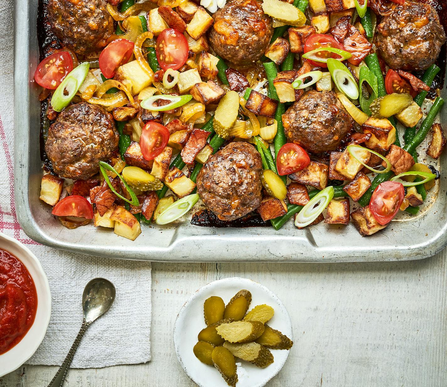 Sunday supper: Cheeseburger Balls with Loaded Potatoes