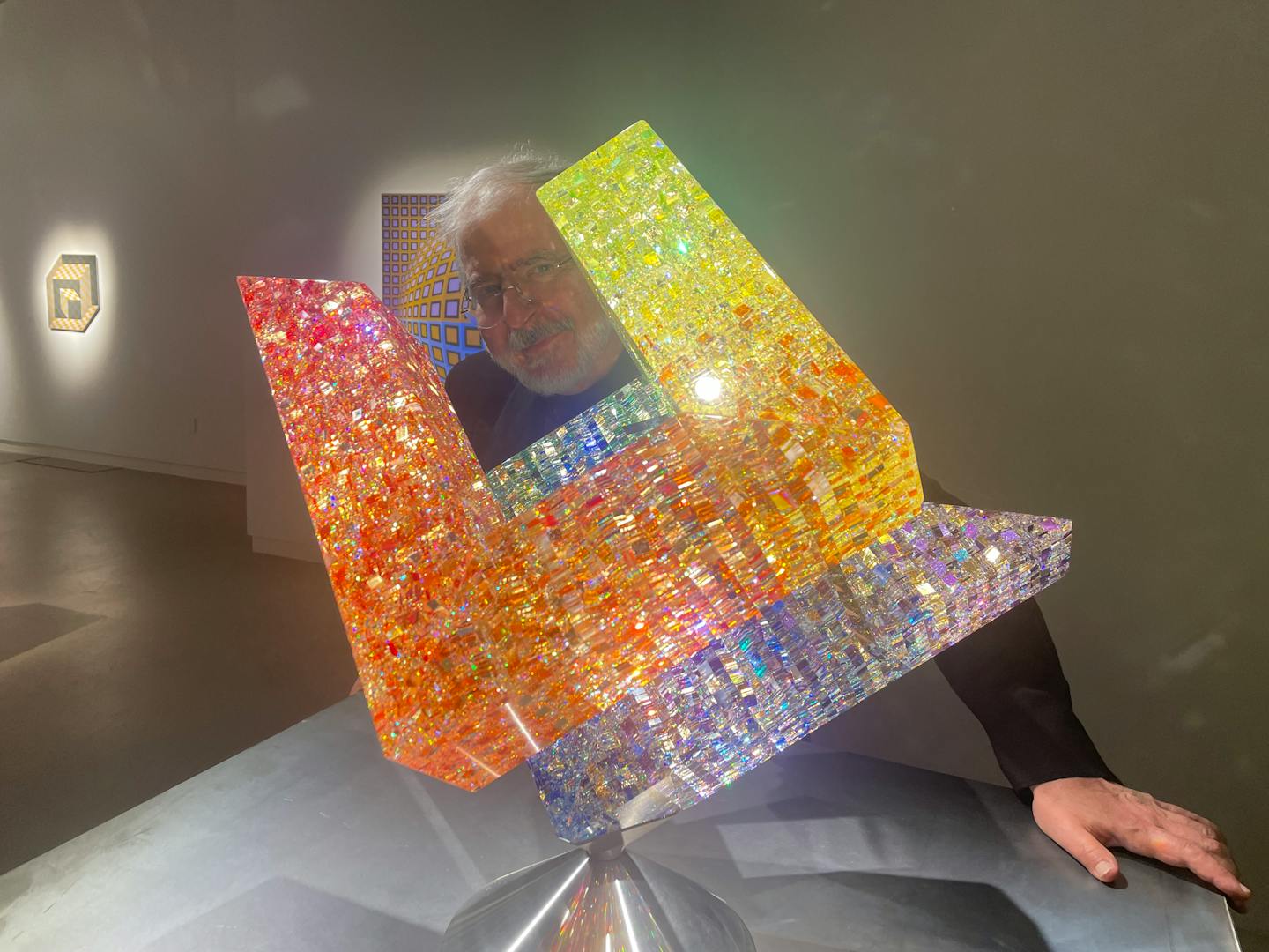 Optical illusion art on display at Cafesjian Art Trust Museum in Shoreview