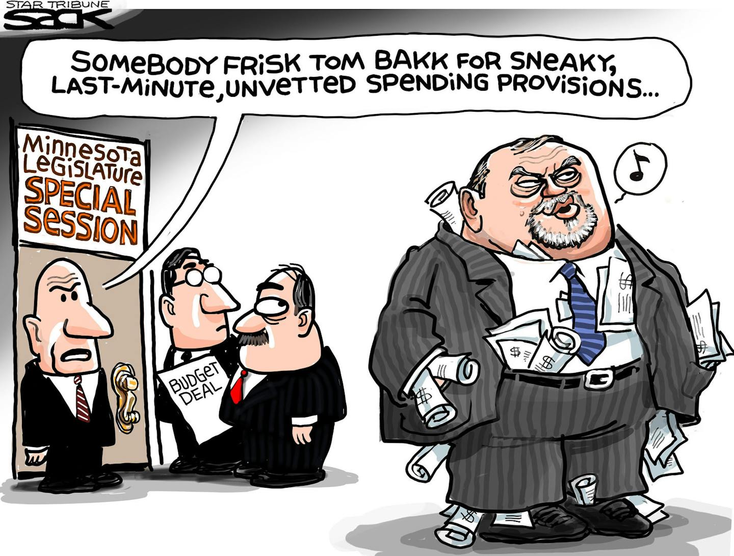 Sack cartoon: Tom Bakk