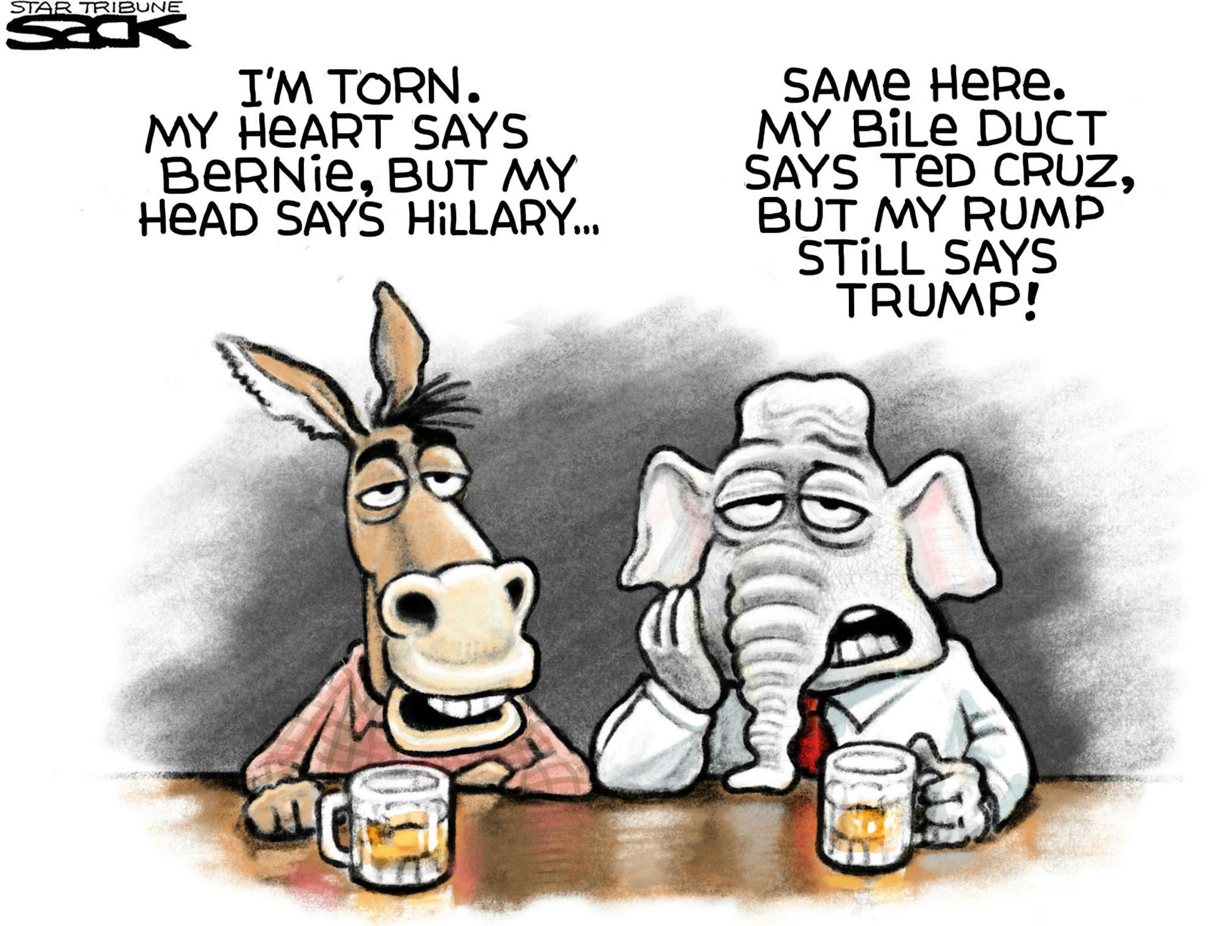 Sack cartoon: Indecision 2016