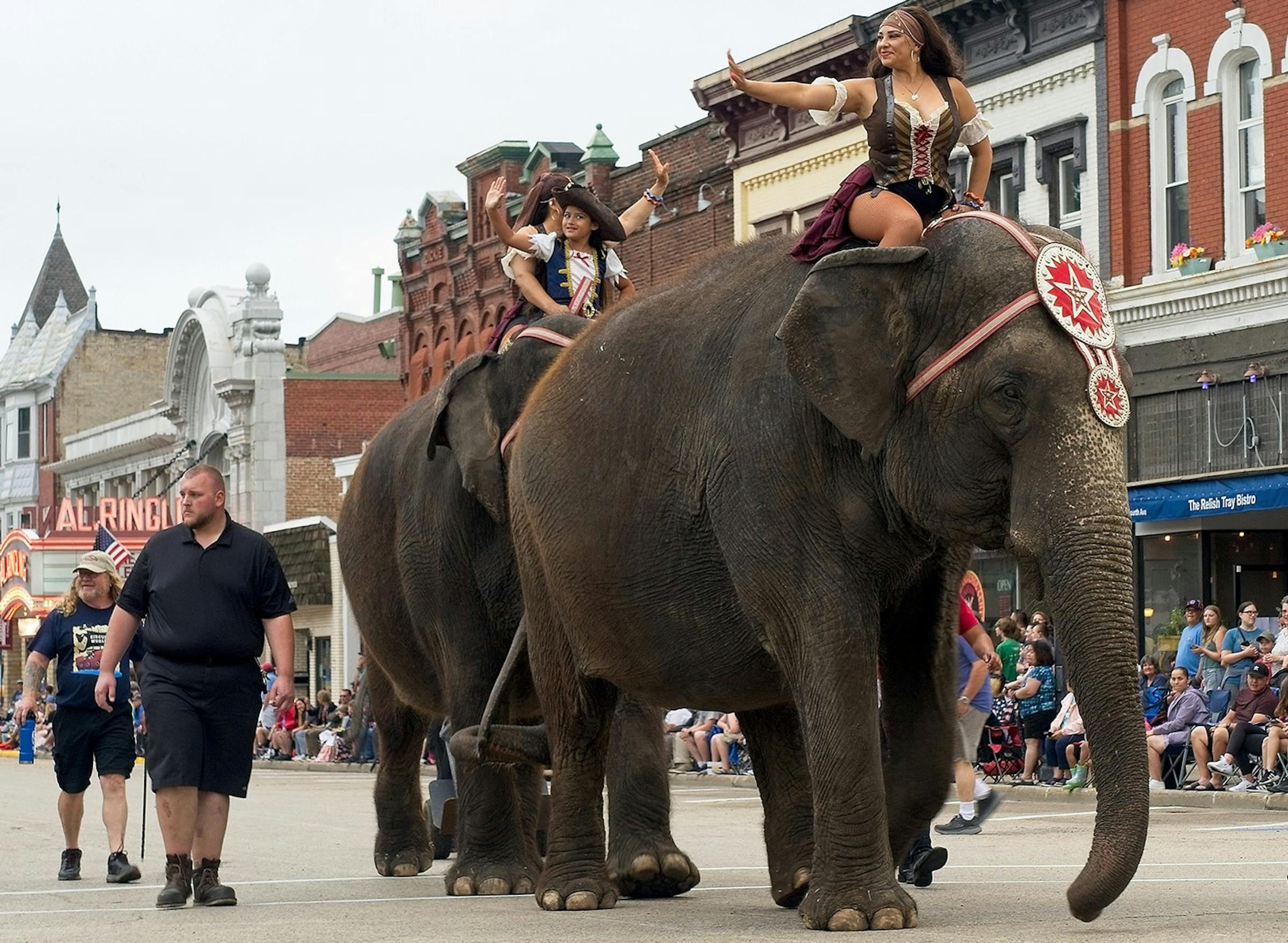 The elephants are marching in their final Circus World parade at ...