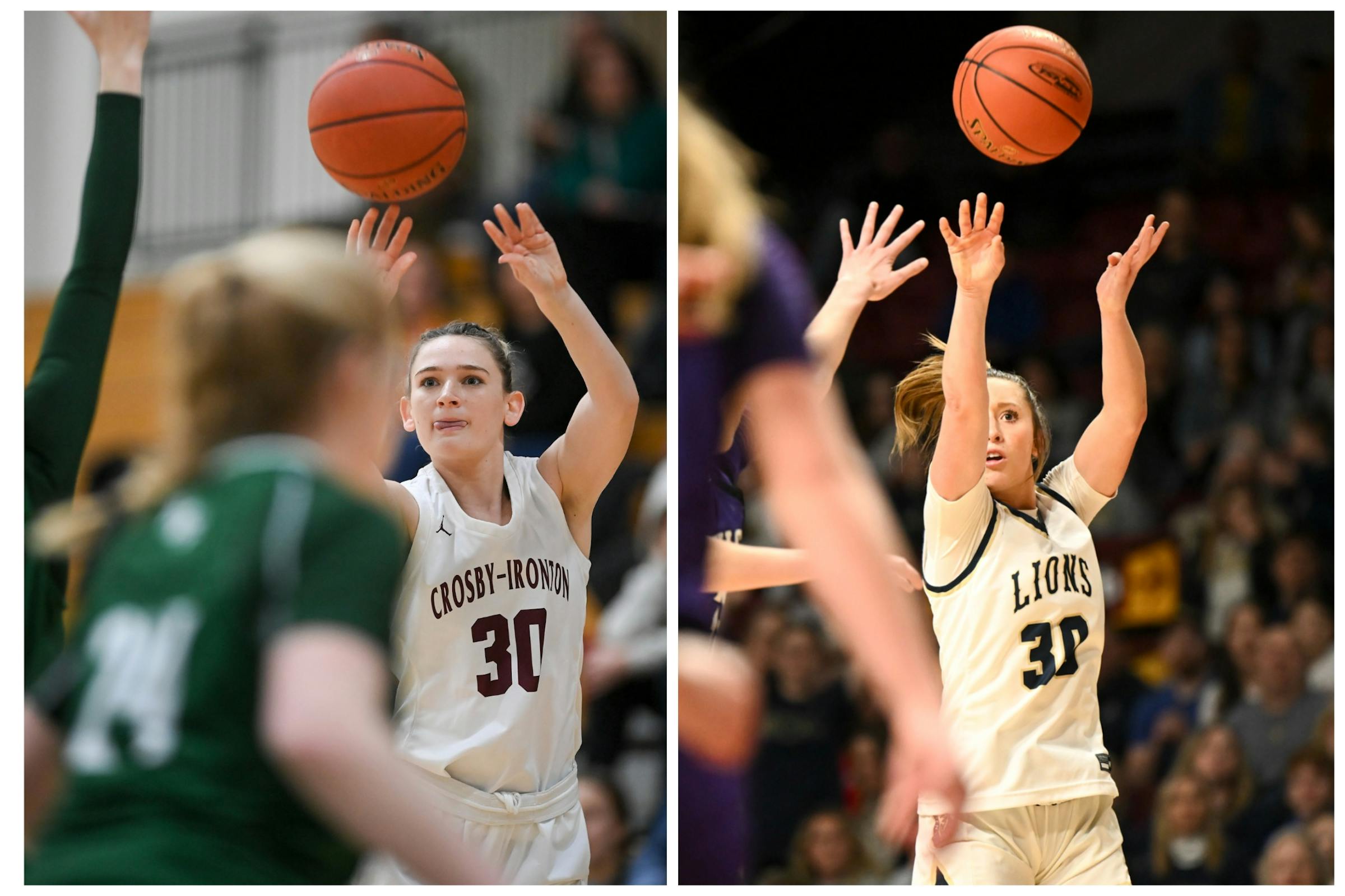 Providence Academy’s Maddyn Greenway and Crosby-Ironton’s Tori Oehrlein ...