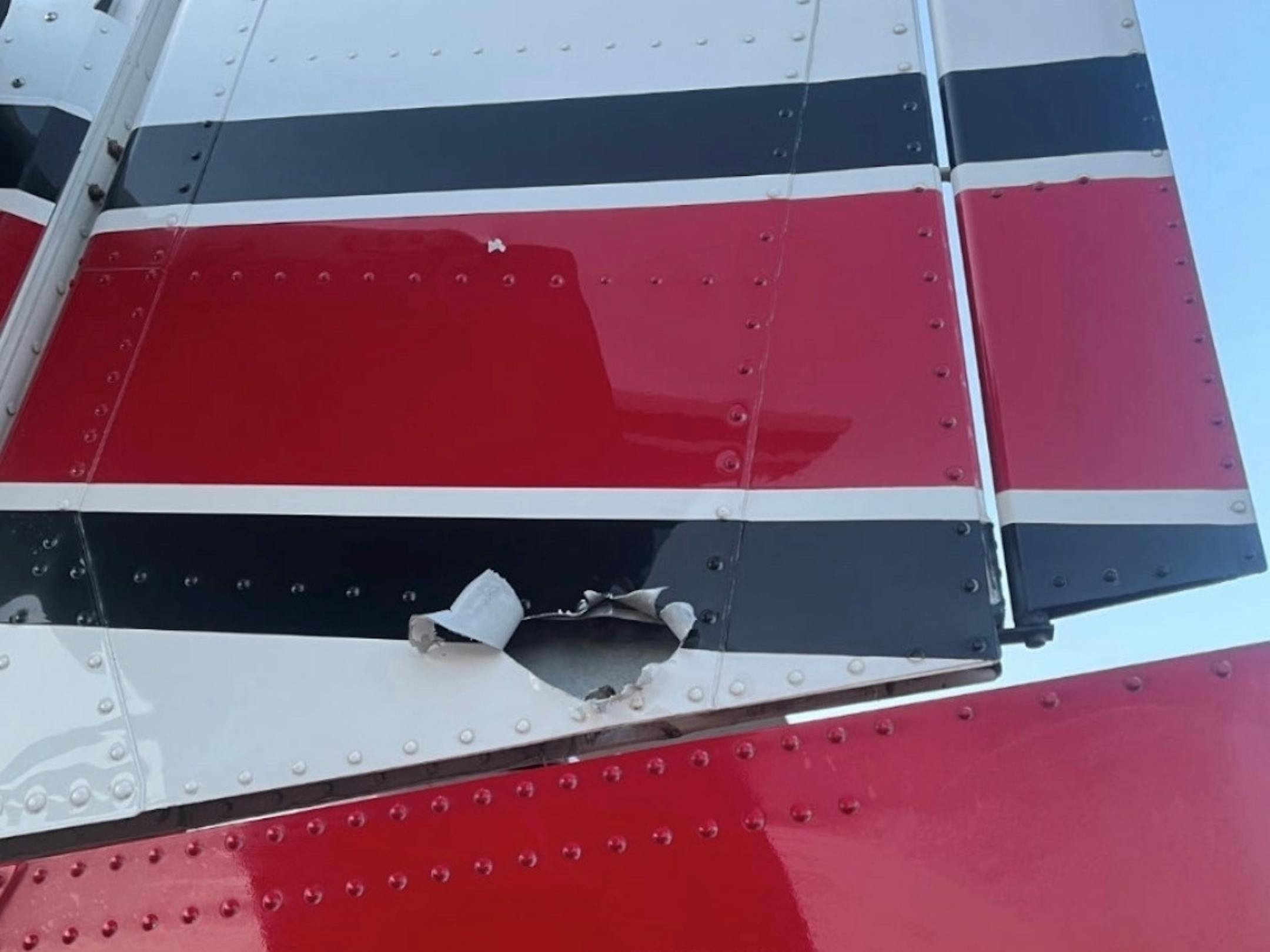 Plane shot while fighting wildfire in northern Minnesota