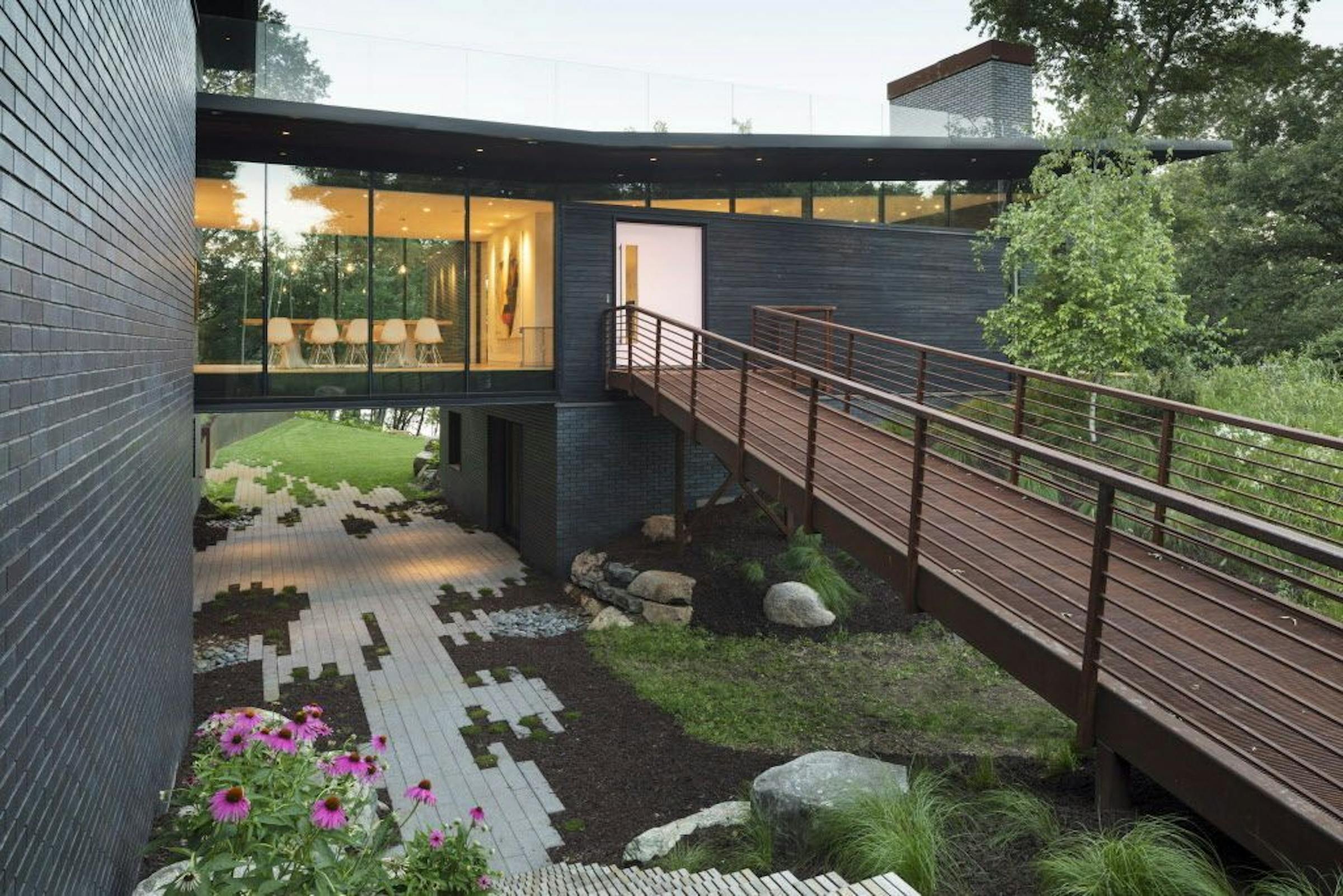 Innovative home in Stillwater features enclosed glass bridge