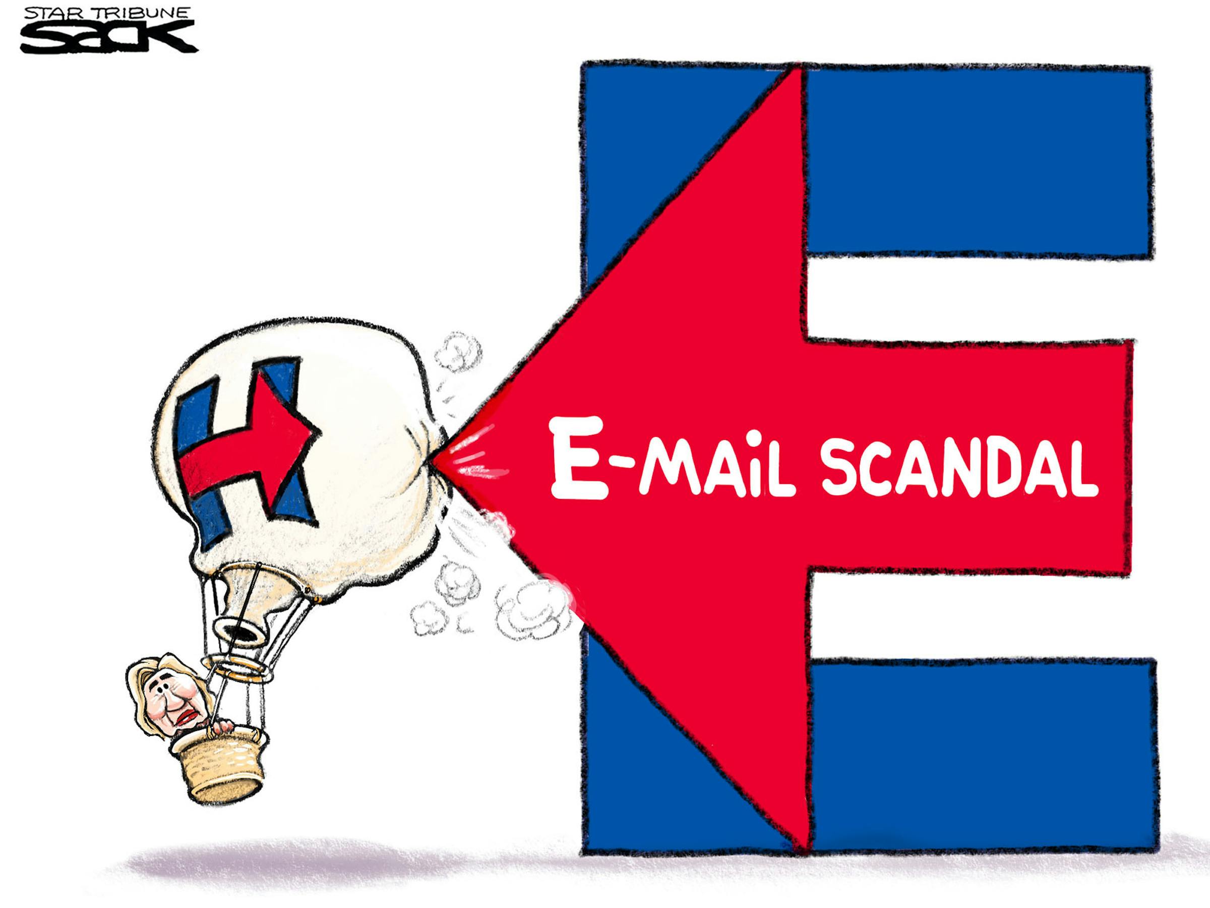 Sack cartoon: Hillary Clinton's e-mail