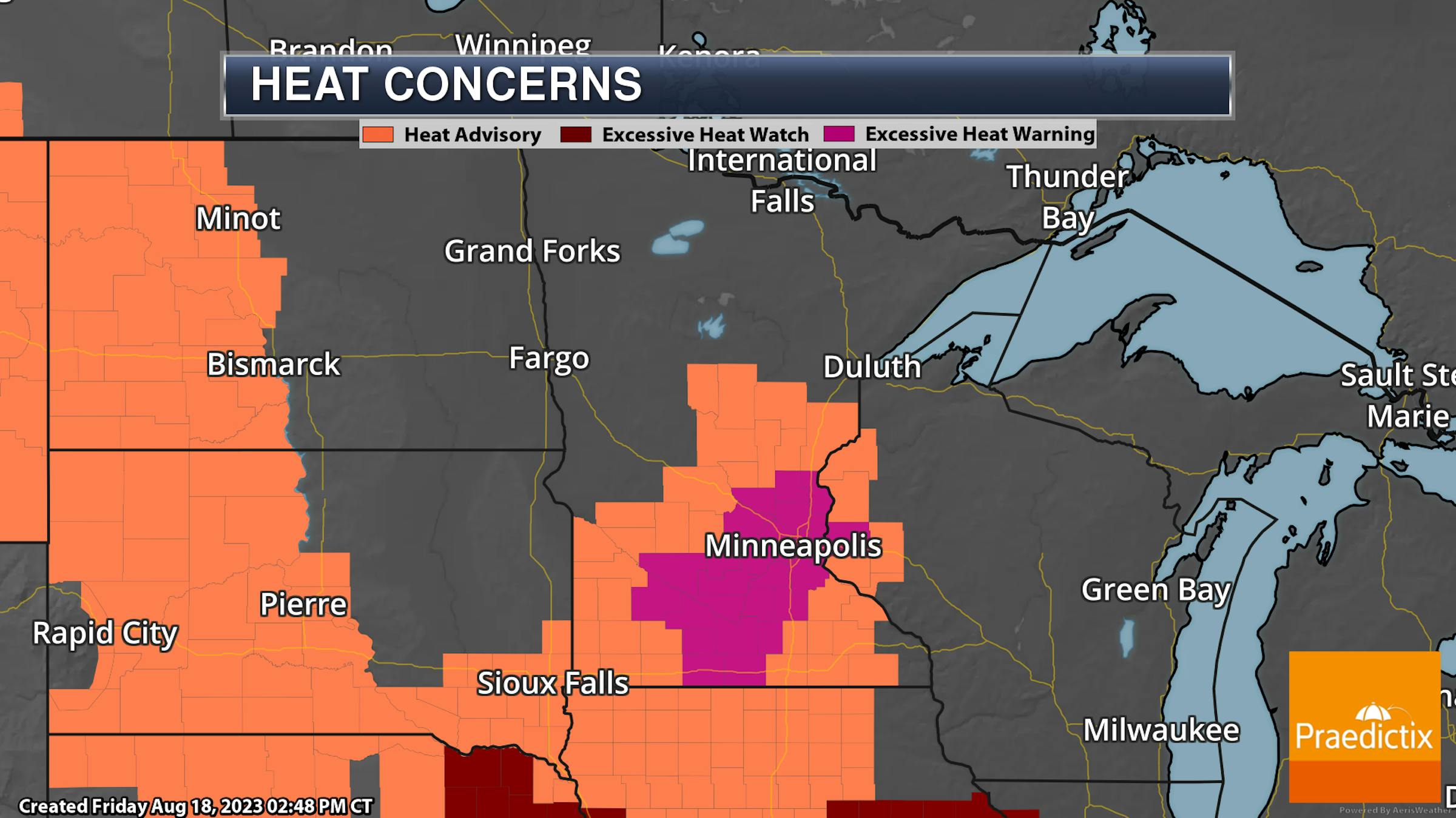 Saturday: Excessive Heat Warning - Cooler Sunday But 90s Return - Near ...