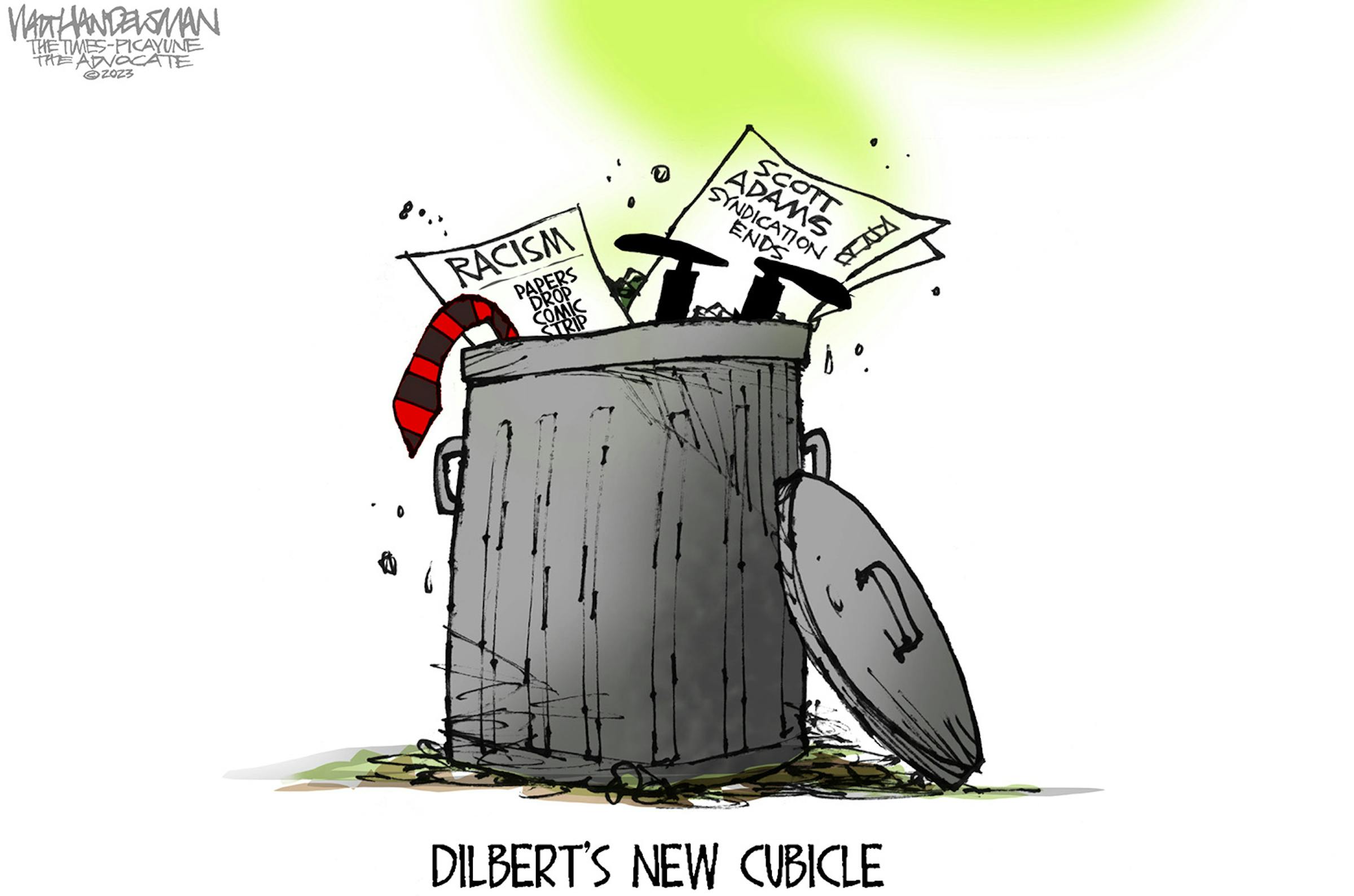 Editorial cartoon: Dilbert's new cubicle