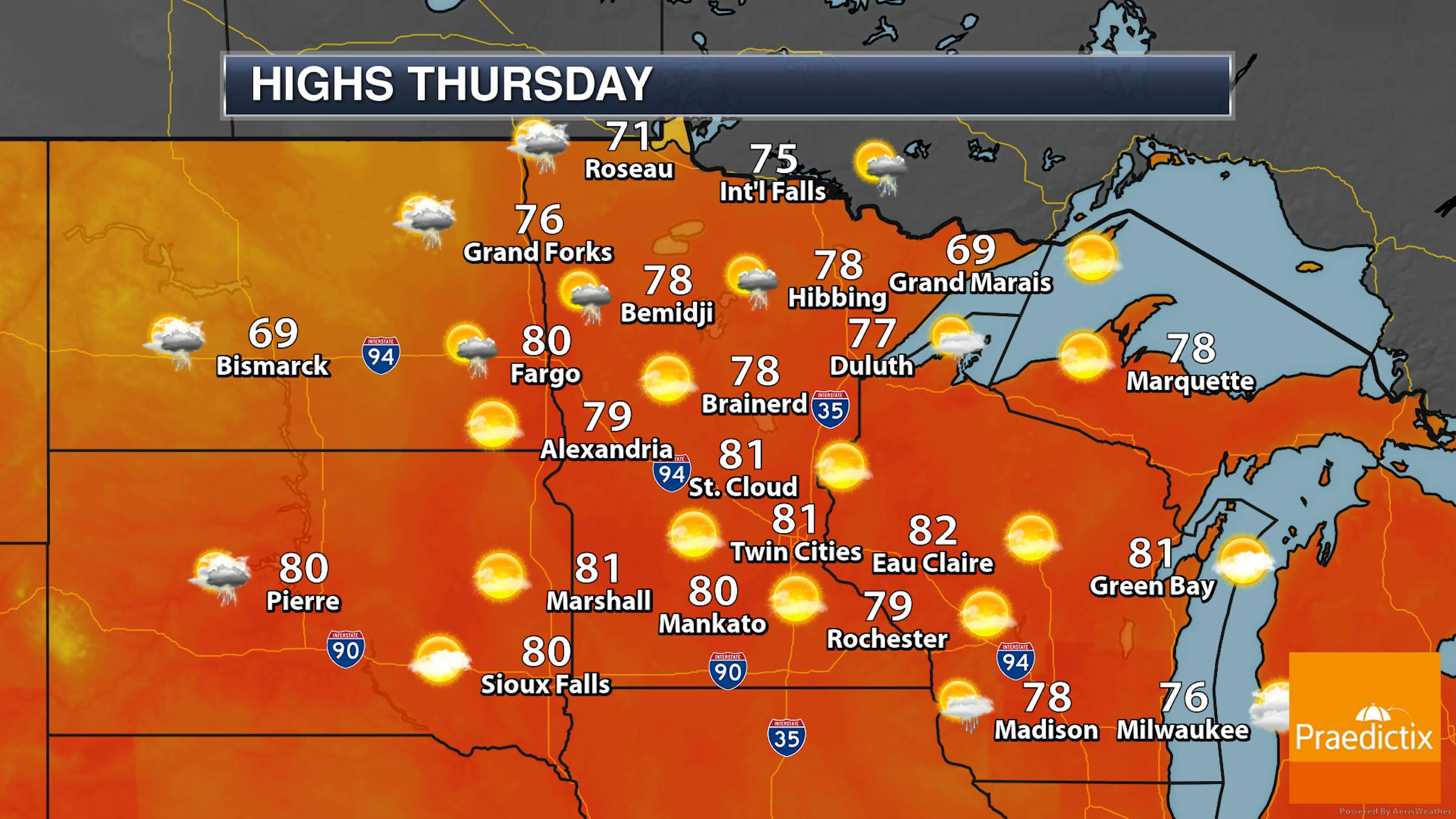 Warm Thursday - Waves Of Rain This Weekend & Early Next Week