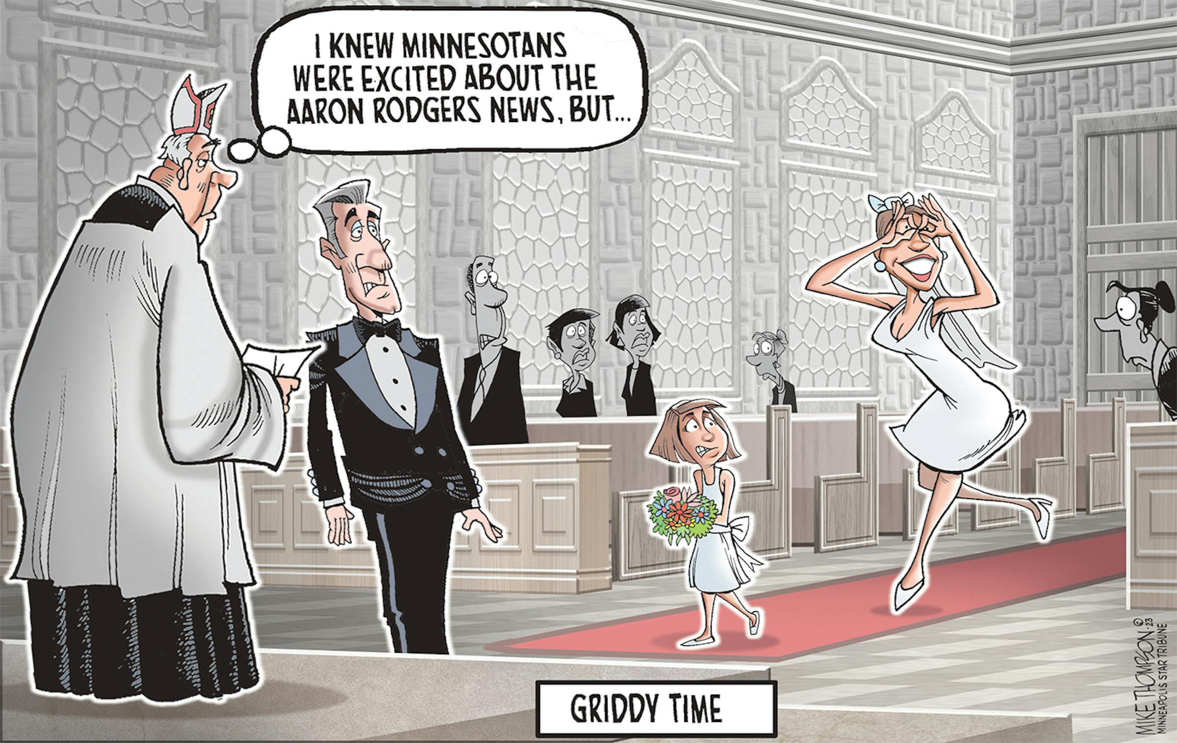 Mike Thompson cartoon: Aaron Rodgers