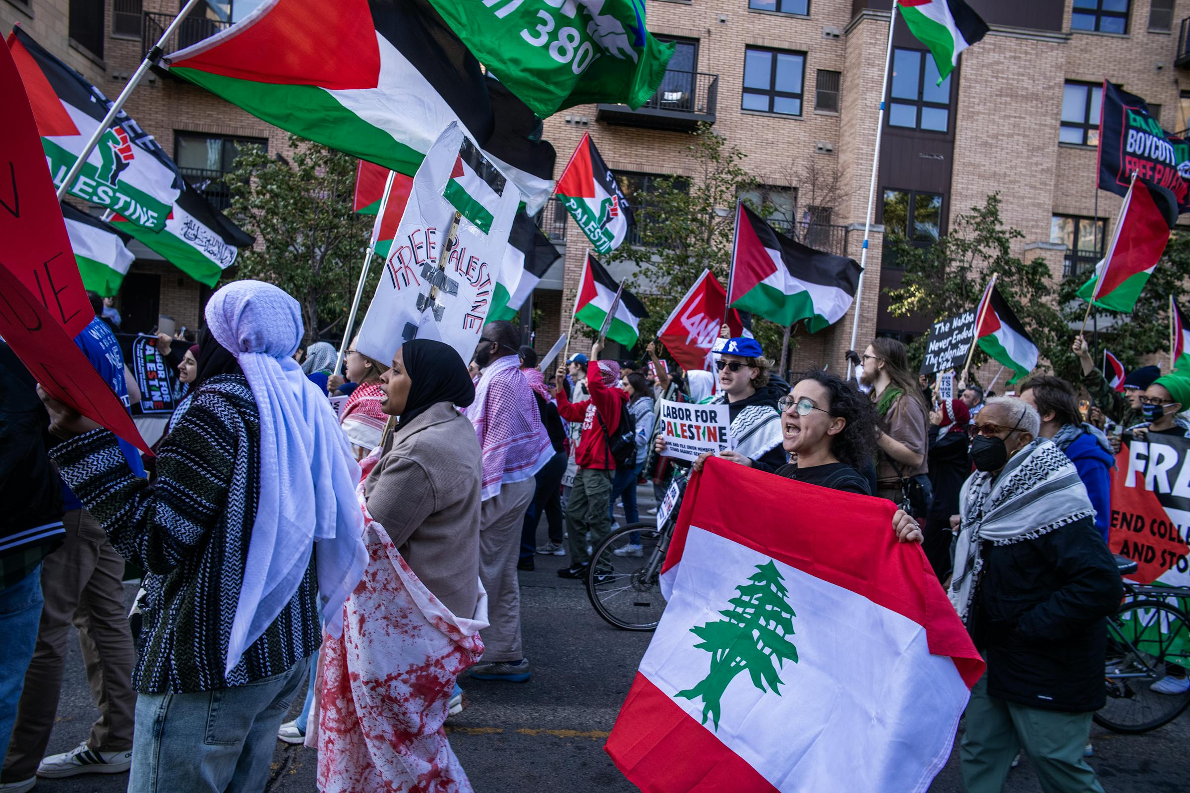 Pro-Palestinian activists march in Minneapolis on eve of Oct. 7 anniversary