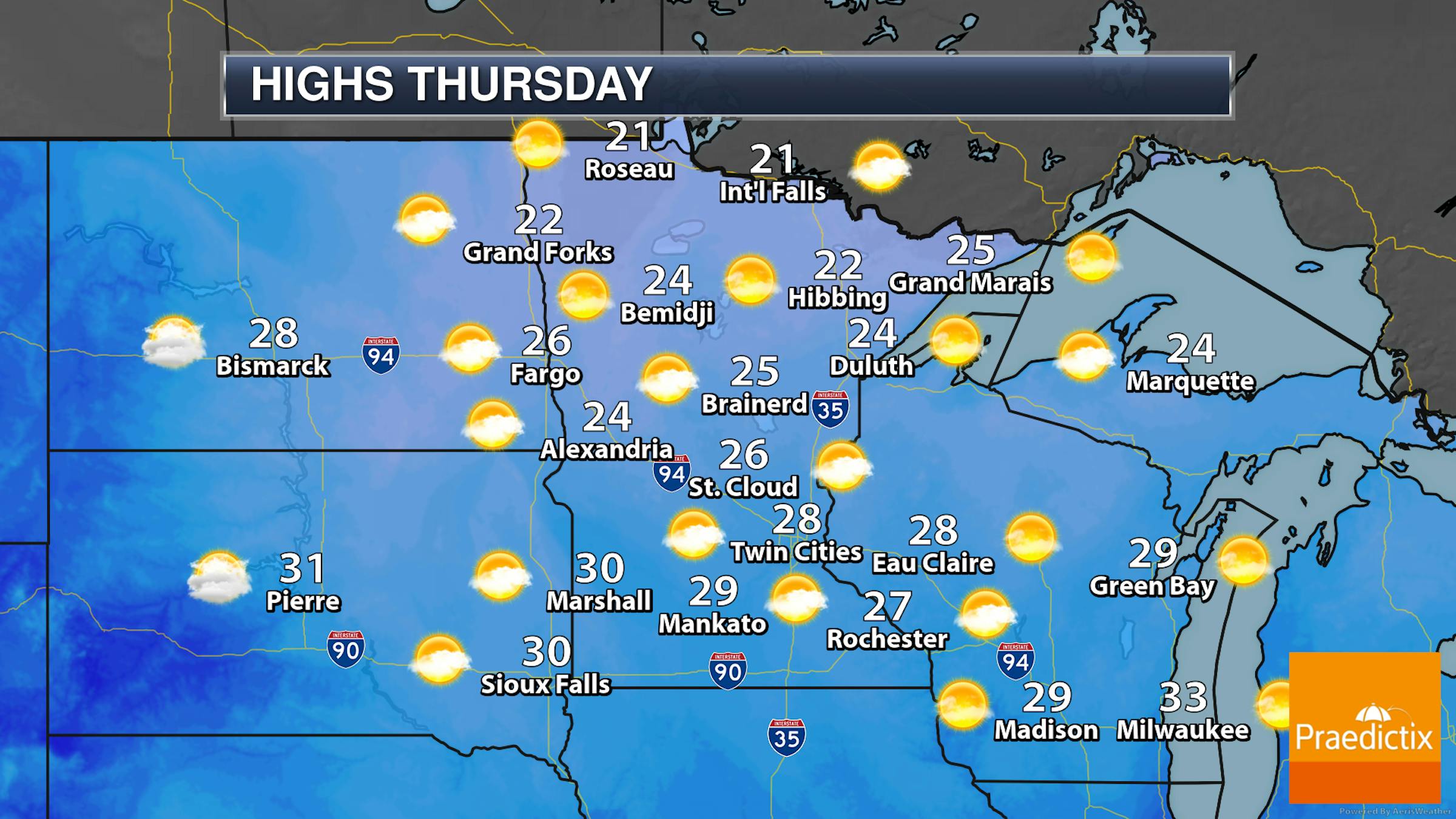 Mostly Sunny Thursday - Snow Chance Into The Weekend