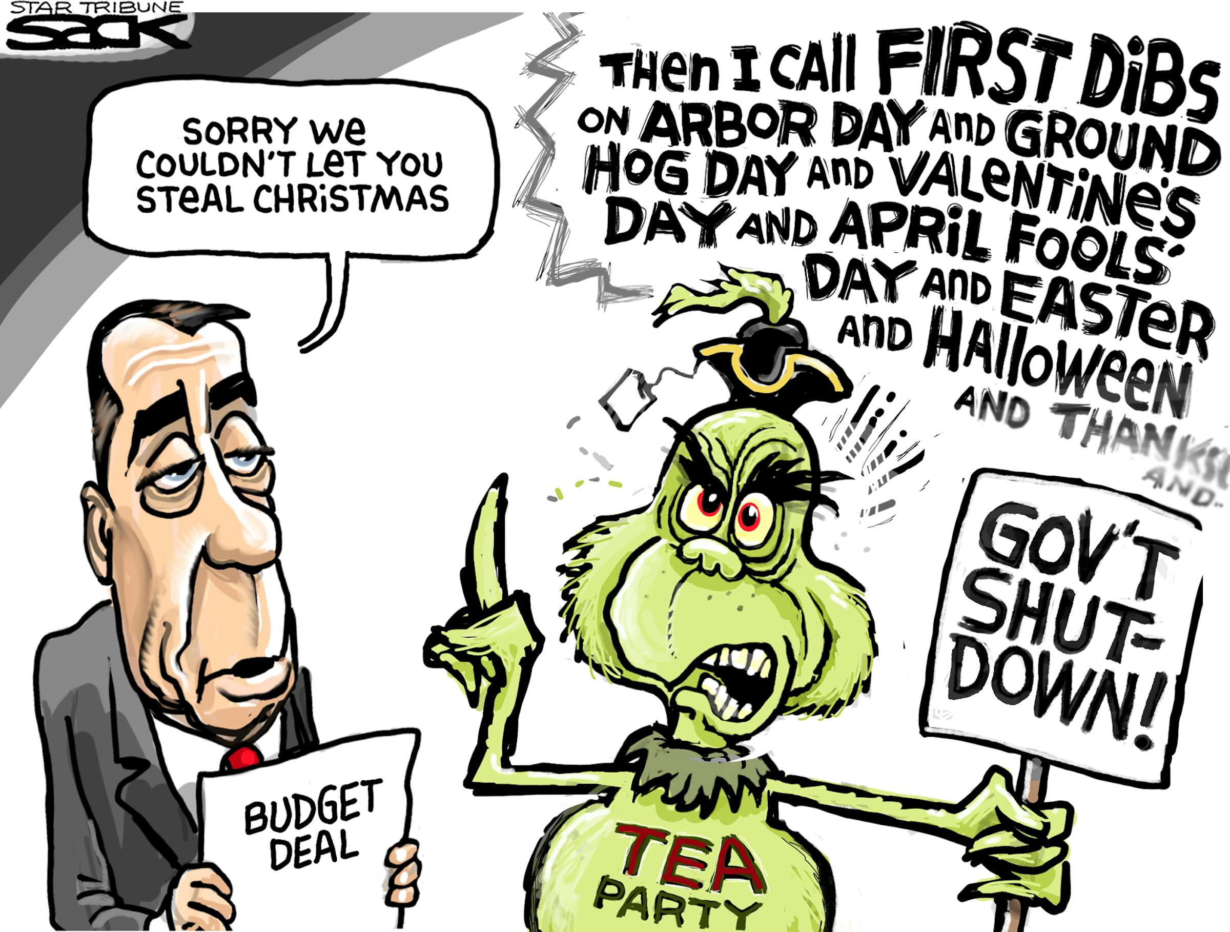 Sack cartoon: The dispirited Grinch on government