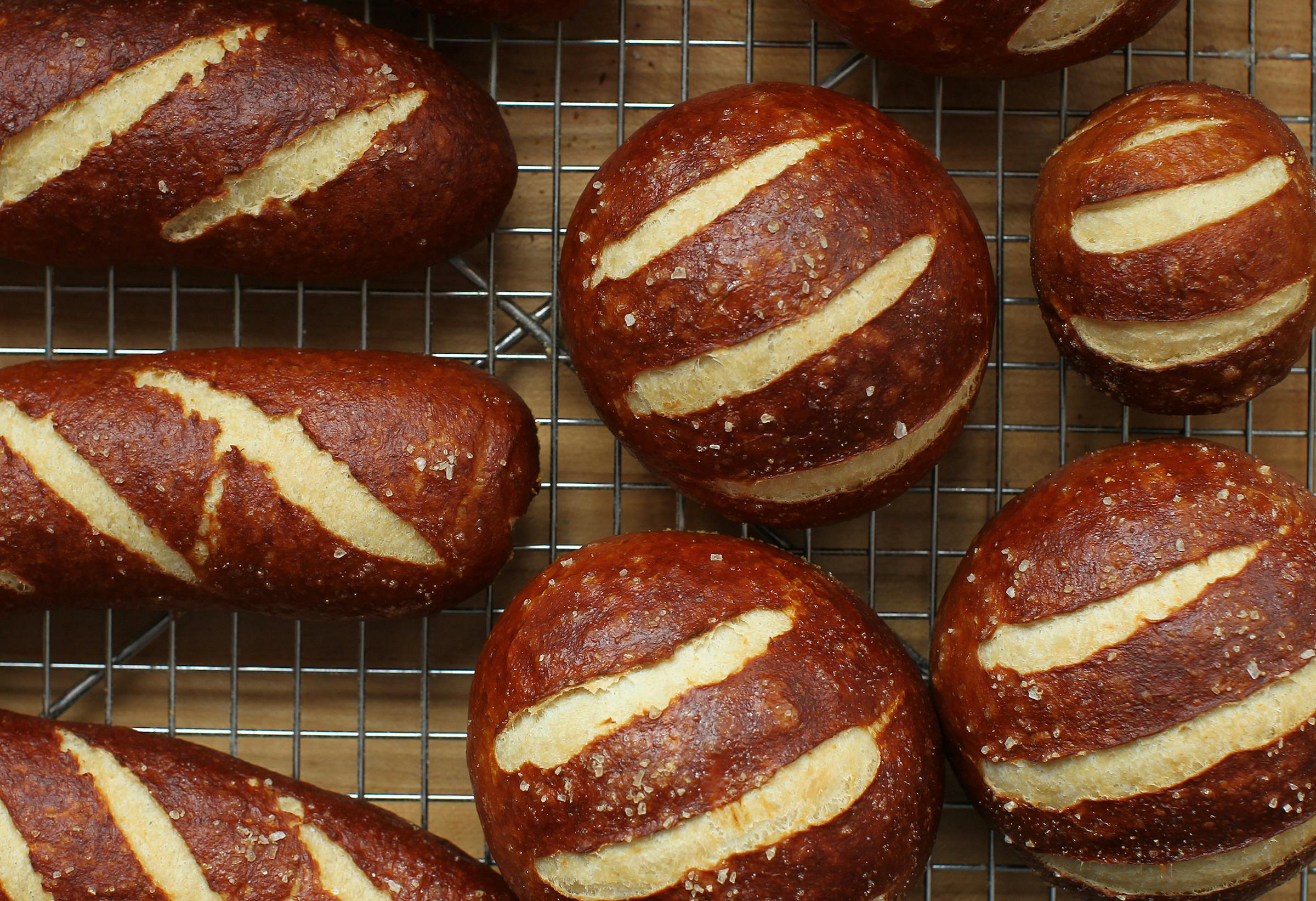 Pretzel bread makes great sandwiches gorgeous