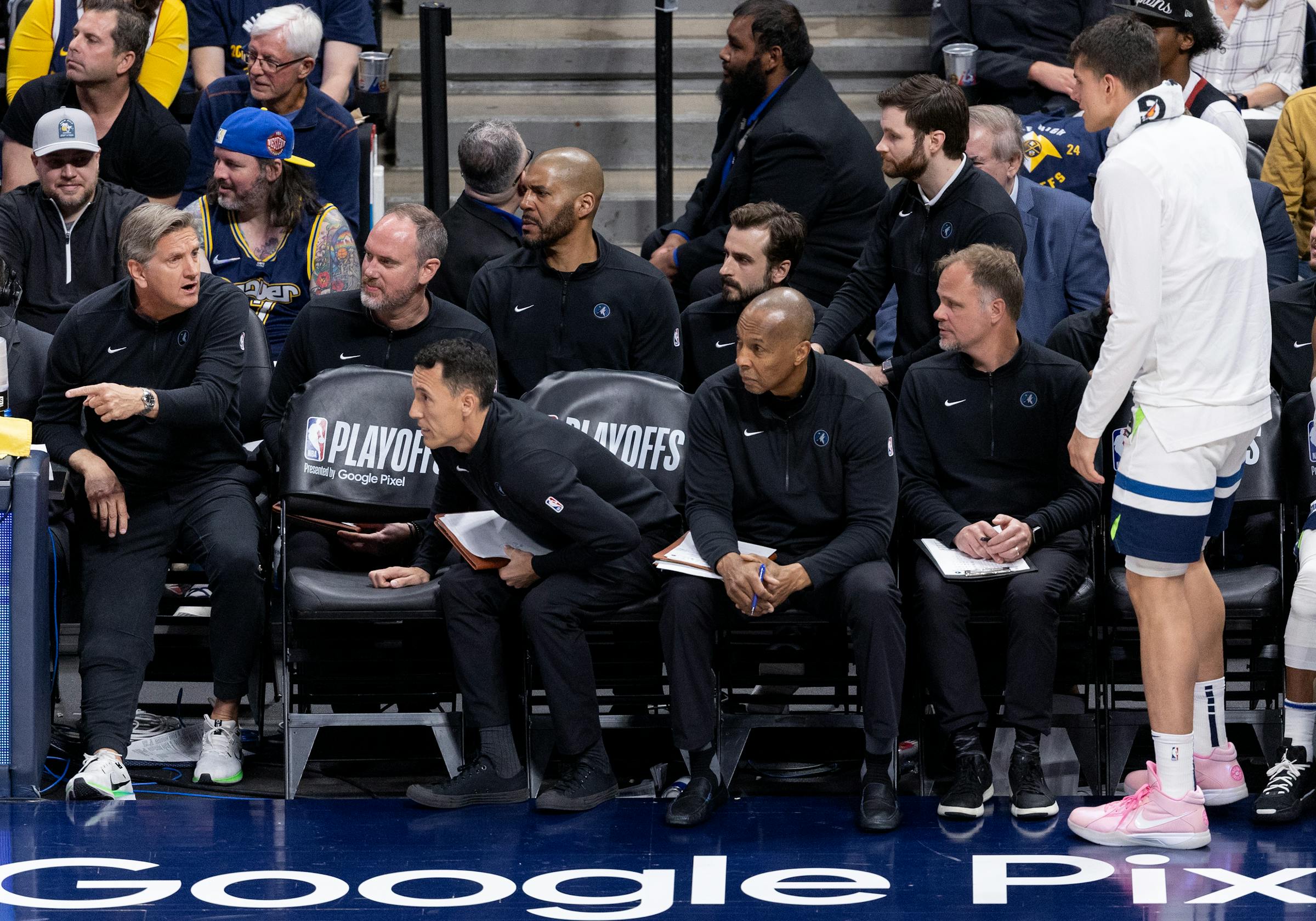 Timberwolves' Chris Finch on coaching from behind the bench