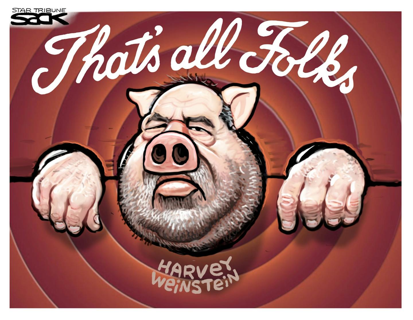 Sack cartoon: Harvey Weinstein