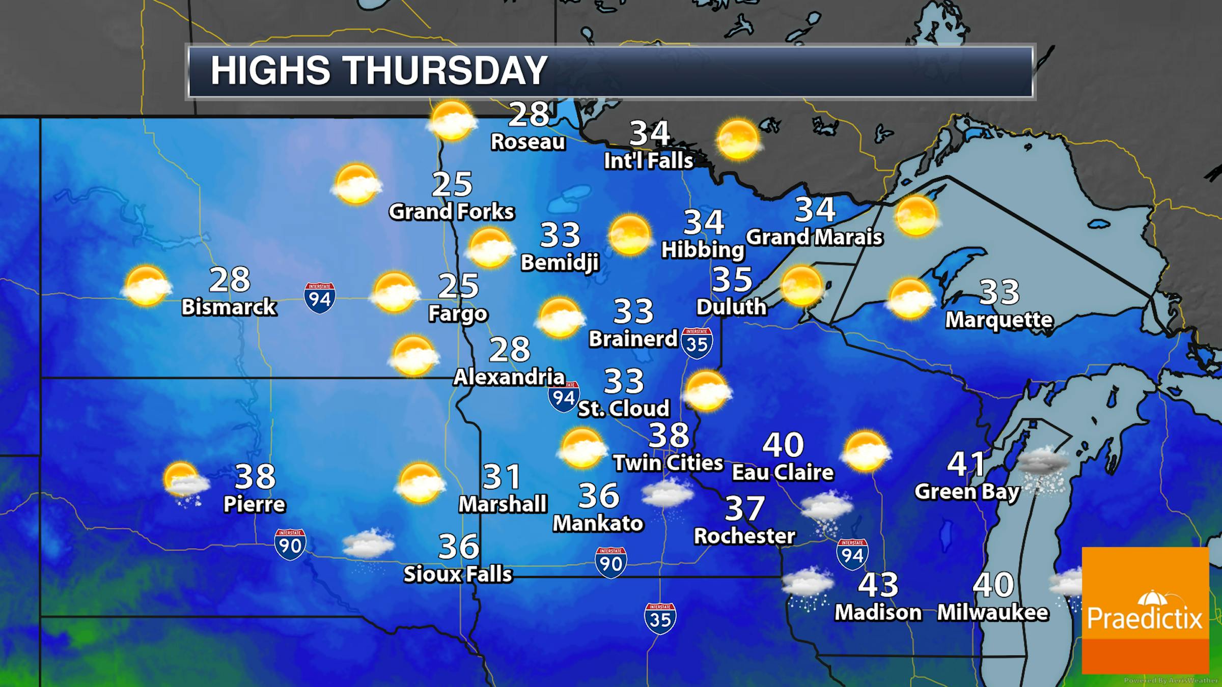 Gradually Becoming Sunny Thursday; 40s Expected This Weekend