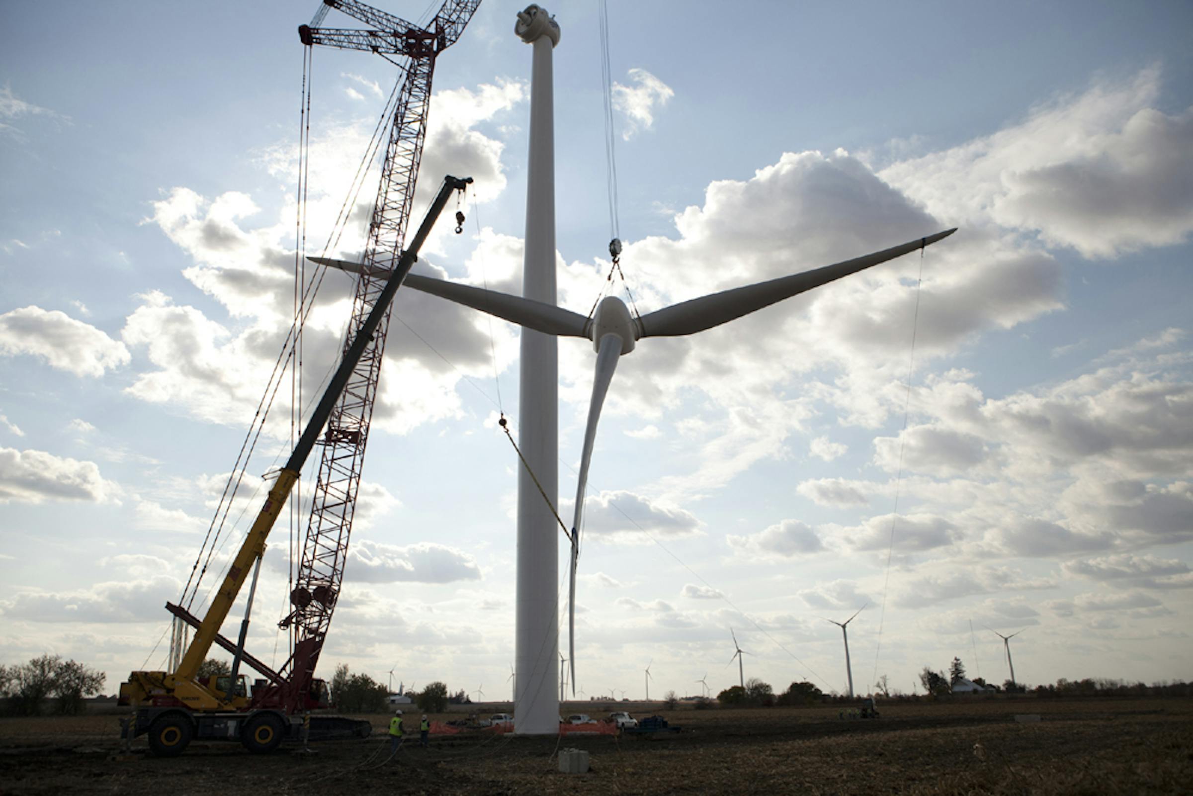 Wind farm towers: They're taller, slower with more power