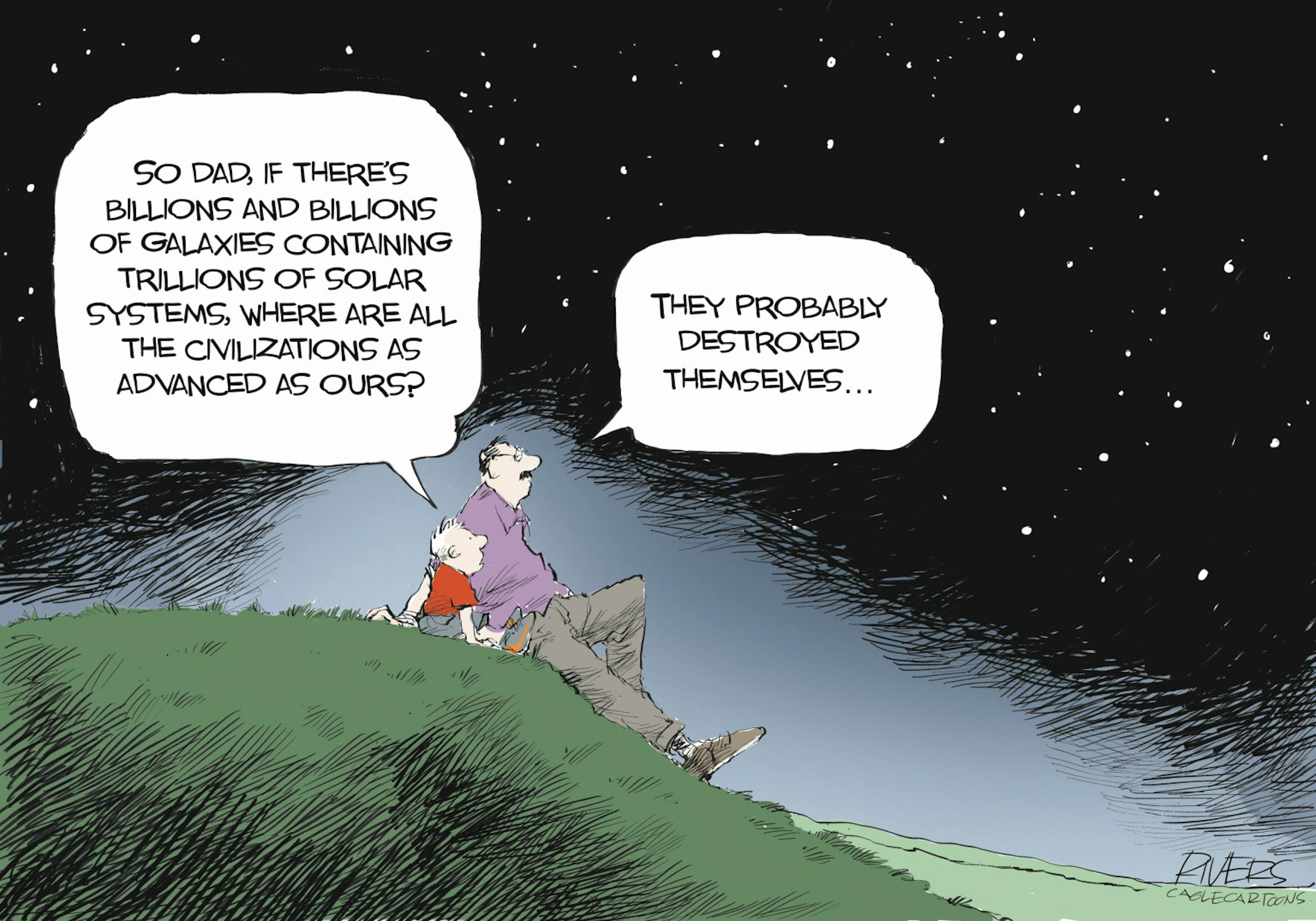 Editorial cartoon: Rivers on other worlds
